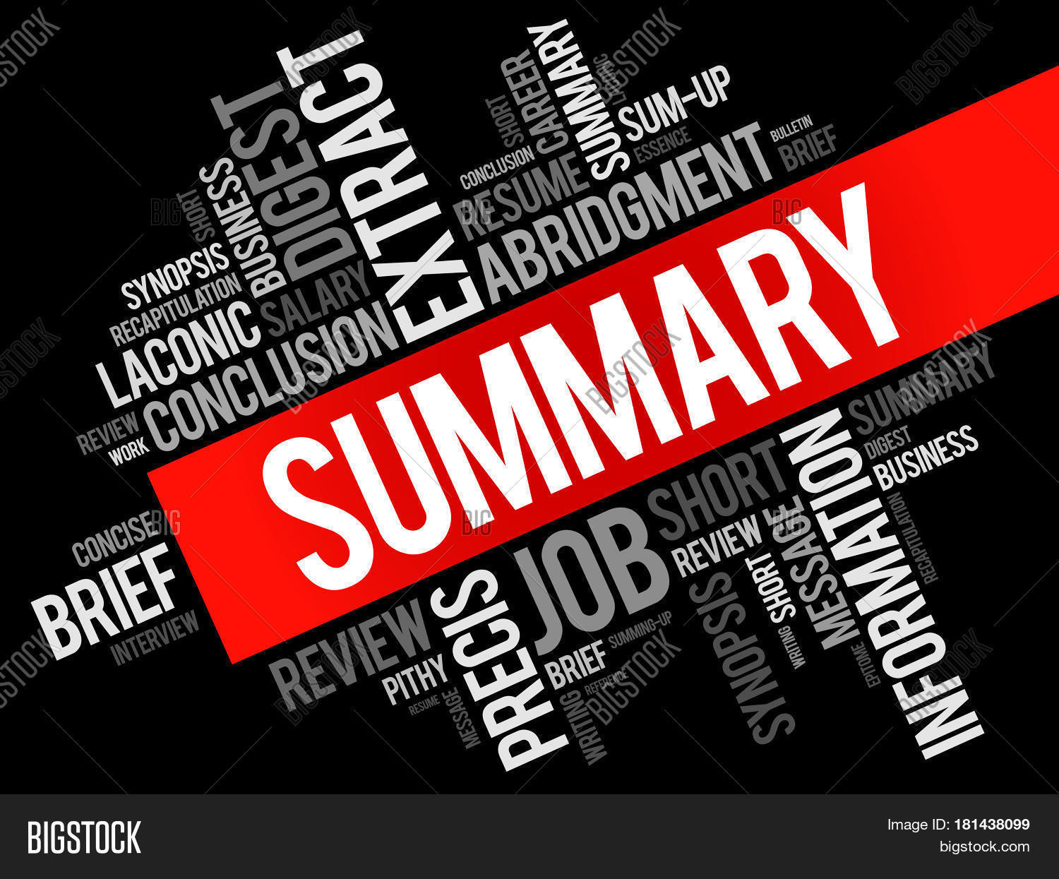 Summary Word Cloud Image & Photo (Free Trial) | Bigstock