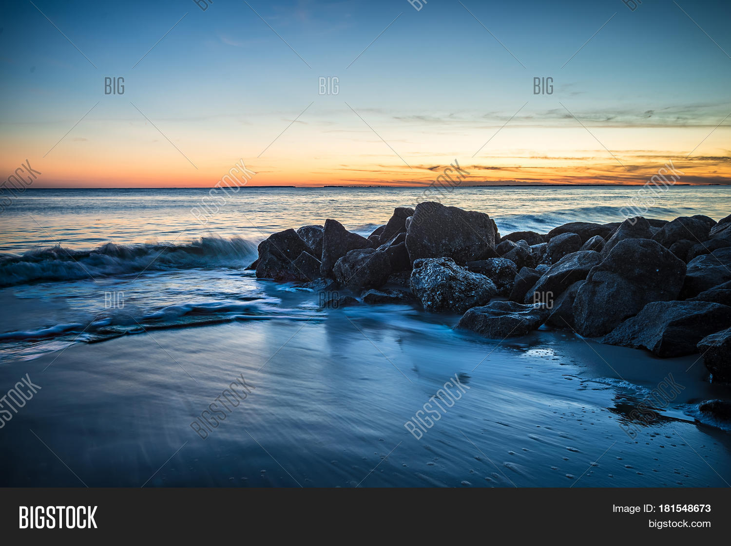 Waves Jetty Sunset Image & Photo (Free Trial) | Bigstock