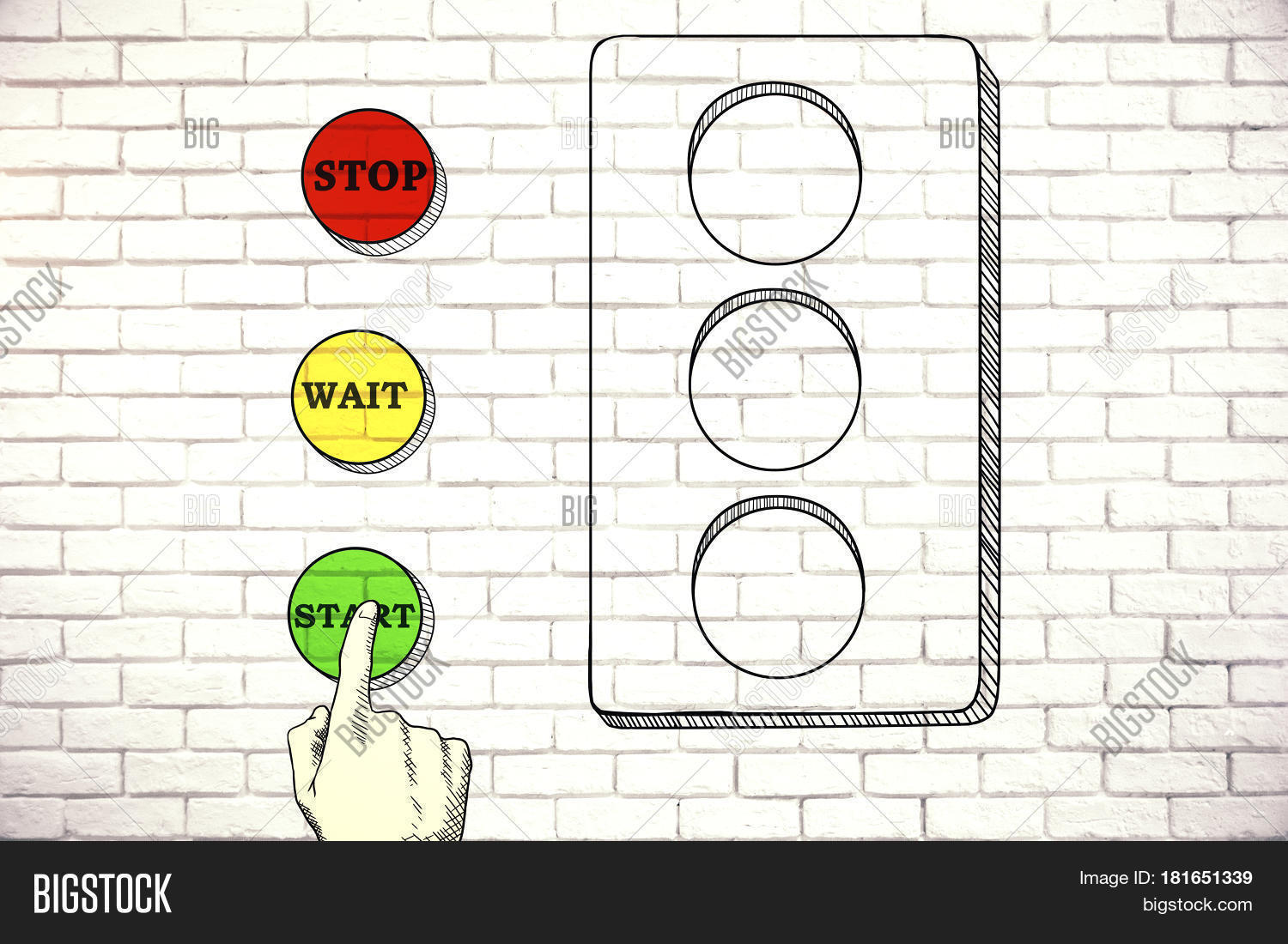 Sketch Hand Pressing Image & Photo (Free Trial) | Bigstock