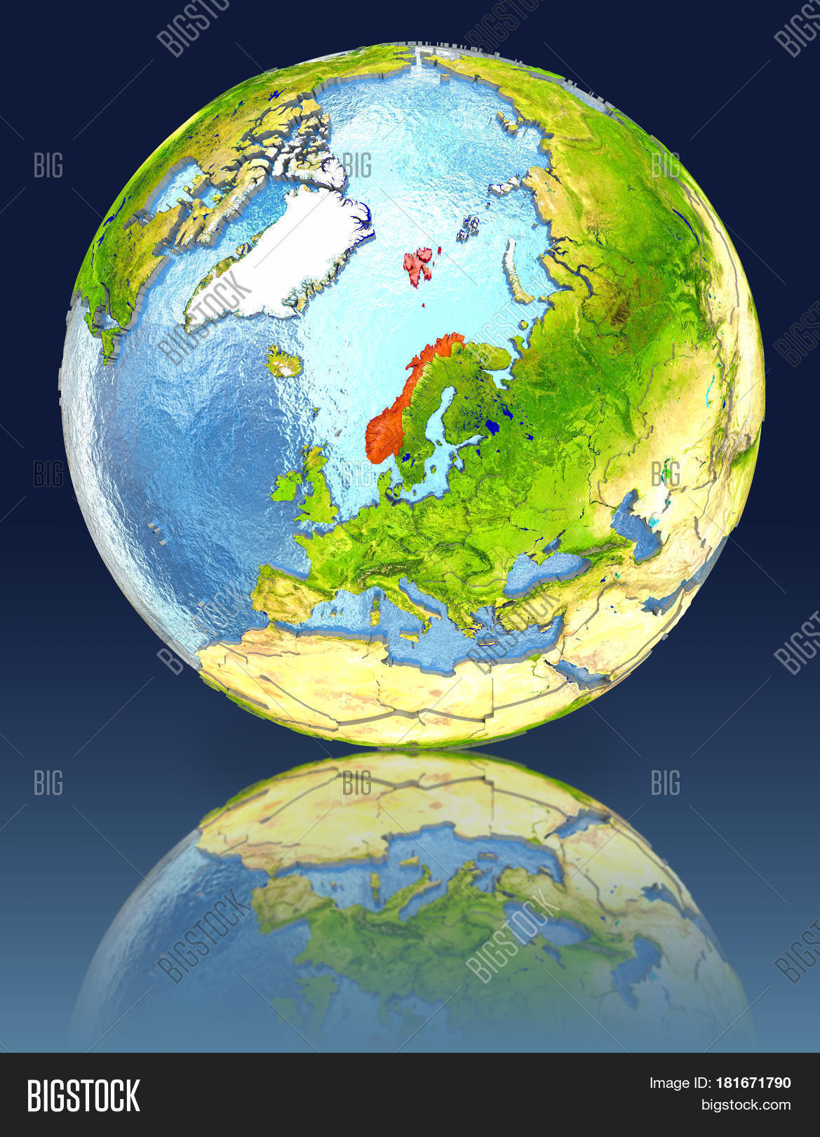 Norway On Globe Image & Photo (Free Trial) | Bigstock