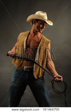 Sexy Man Holding Whip Image & Photo (Free Trial) | Bigstock