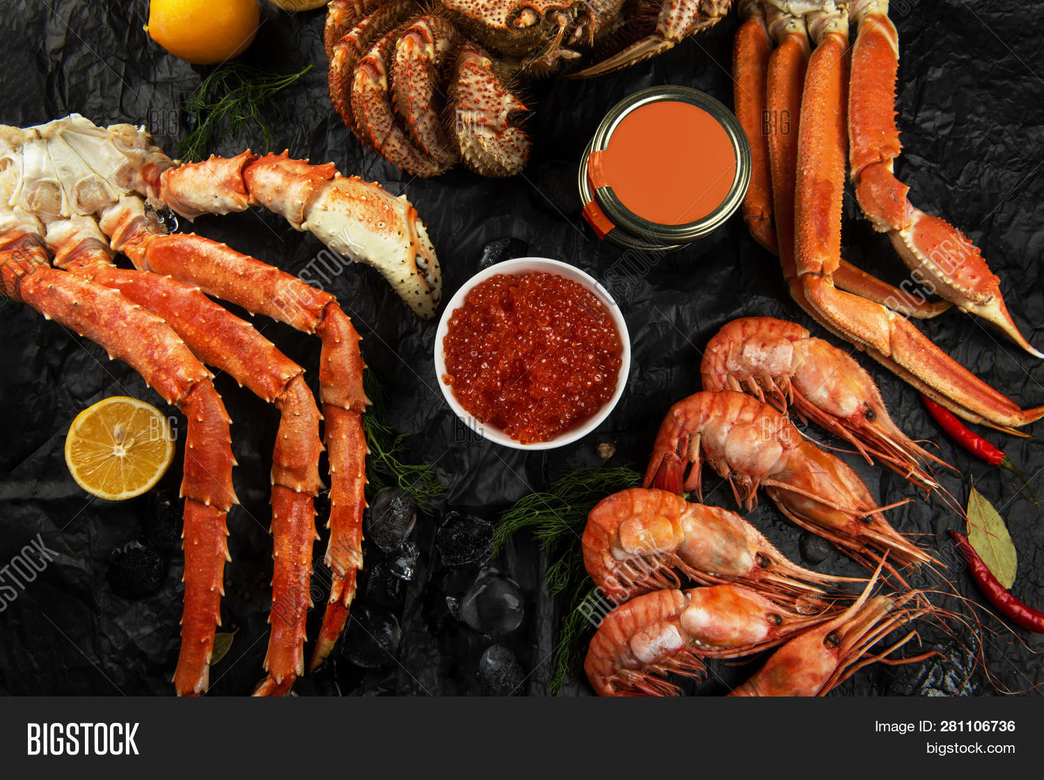 Set Seafood: Red Black Image & Photo (Free Trial) | Bigstock