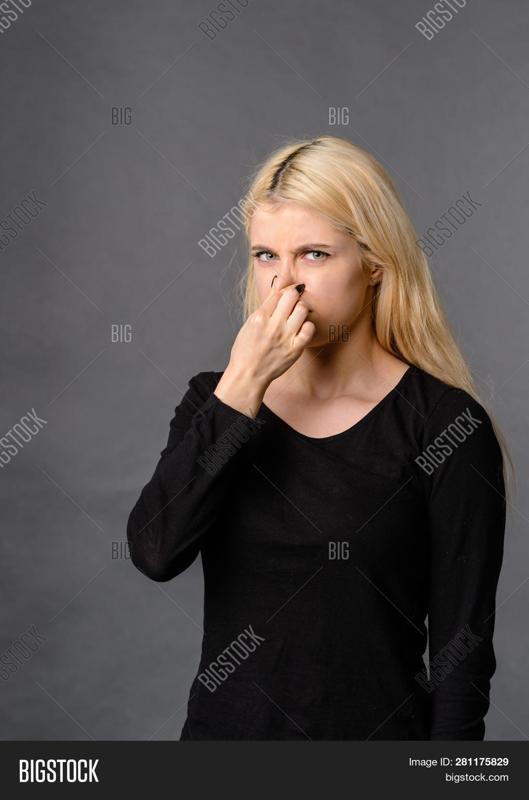 Girl Gesture Smells Image And Photo Free Trial Bigstock