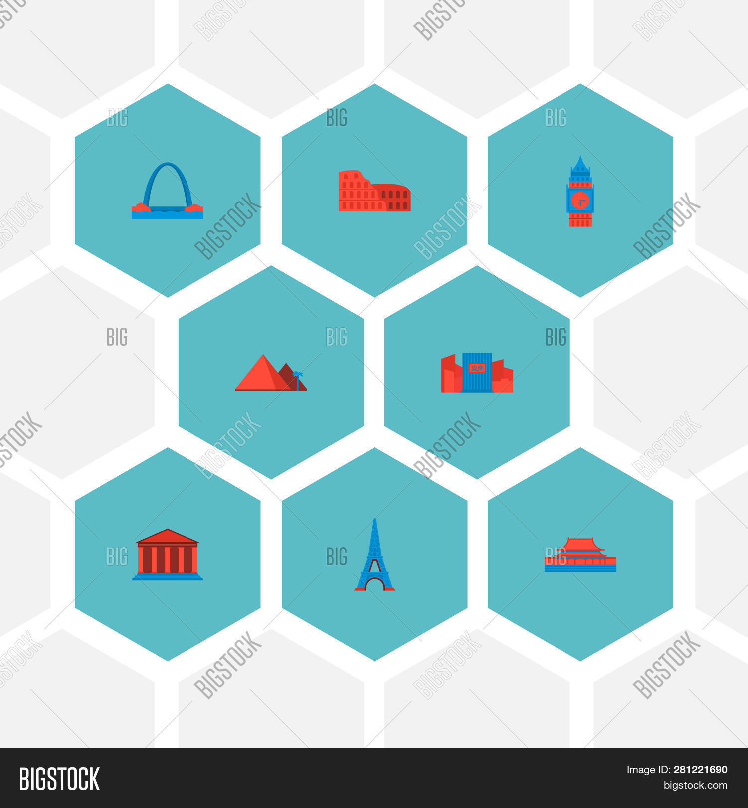 Set Monument Icons Image & Photo (Free Trial) | Bigstock