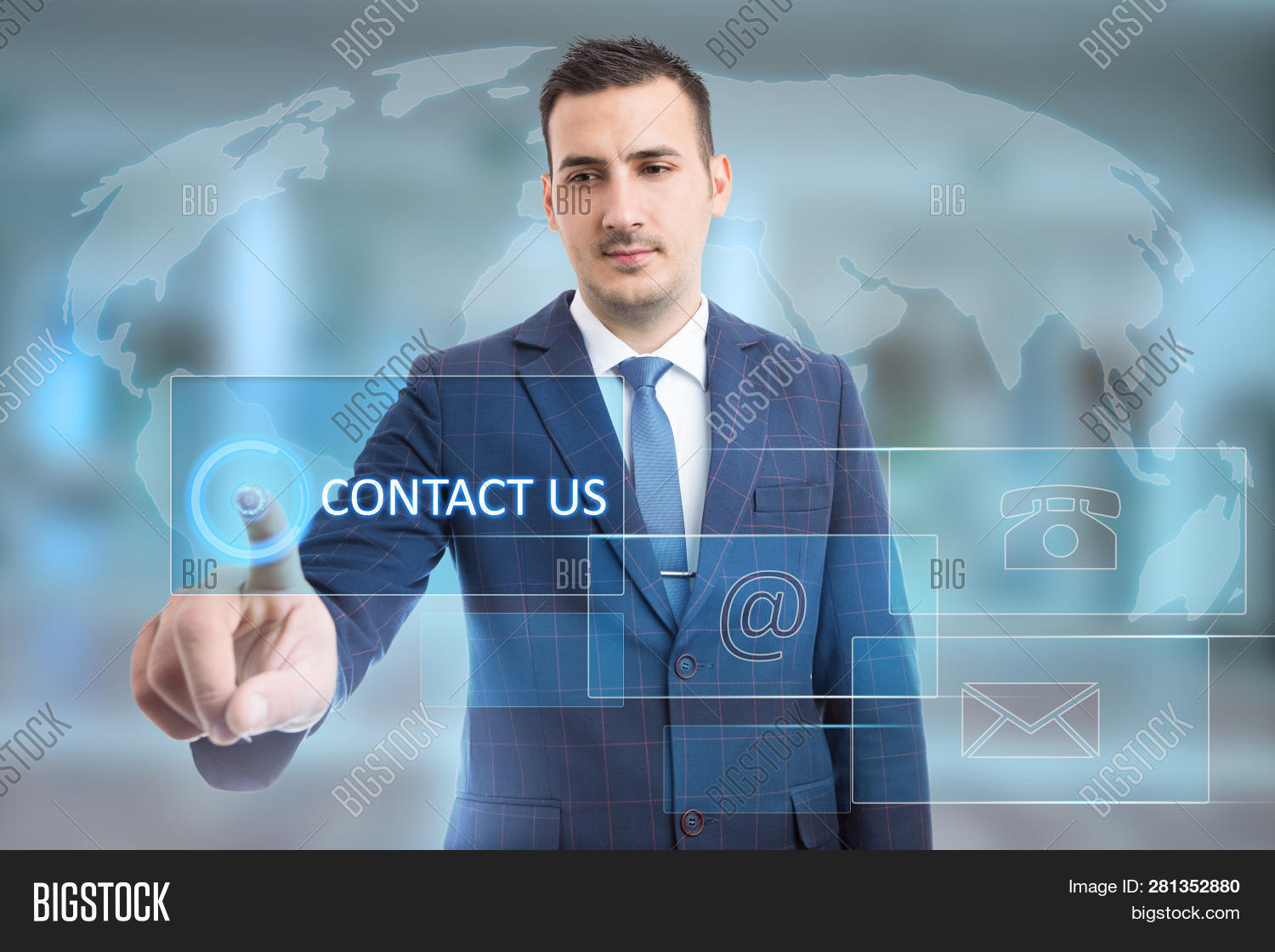 Man Touching Contact Image & Photo (Free Trial) | Bigstock