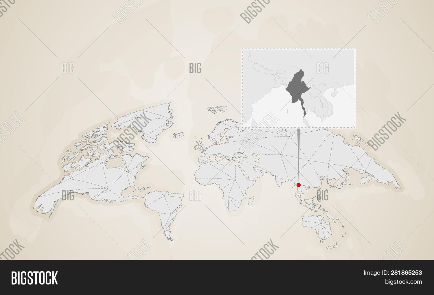 Map Myanmar Neighbor Vector & Photo (Free Trial) | Bigstock