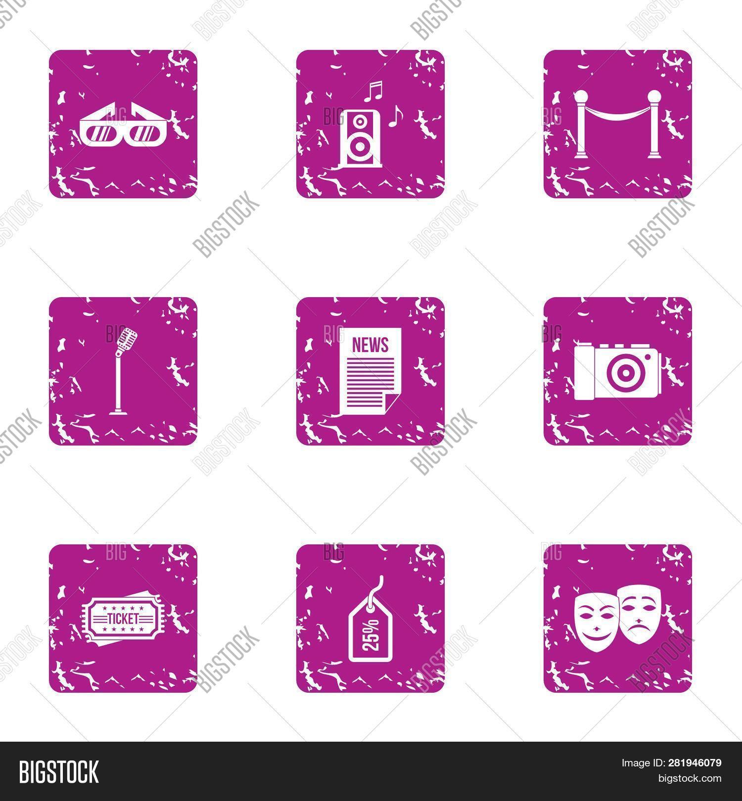 Demo Icons Set. Grunge Image & Photo (Free Trial) | Bigstock