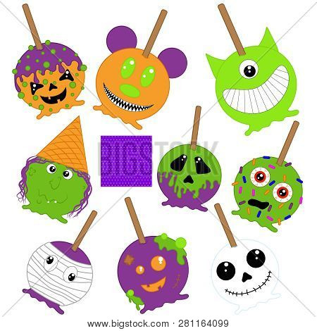 Halloween Candy Apple Clipart