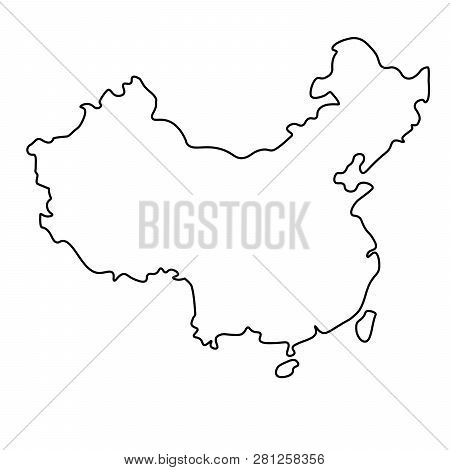 Map China - Outline. Image & Photo (Free Trial) | Bigstock