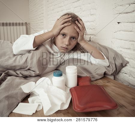 Little Girl Lying Sick Image & Photo (Free Trial) | Bigstock