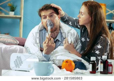 Sick Man Fever Lying Image & Photo (Free Trial) | Bigstock
