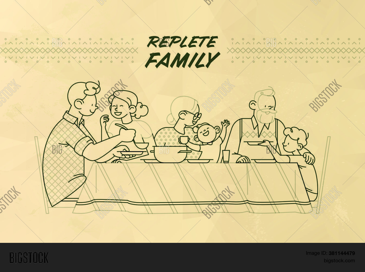 Family Table Vector Vector & Photo (Free Trial) | Bigstock