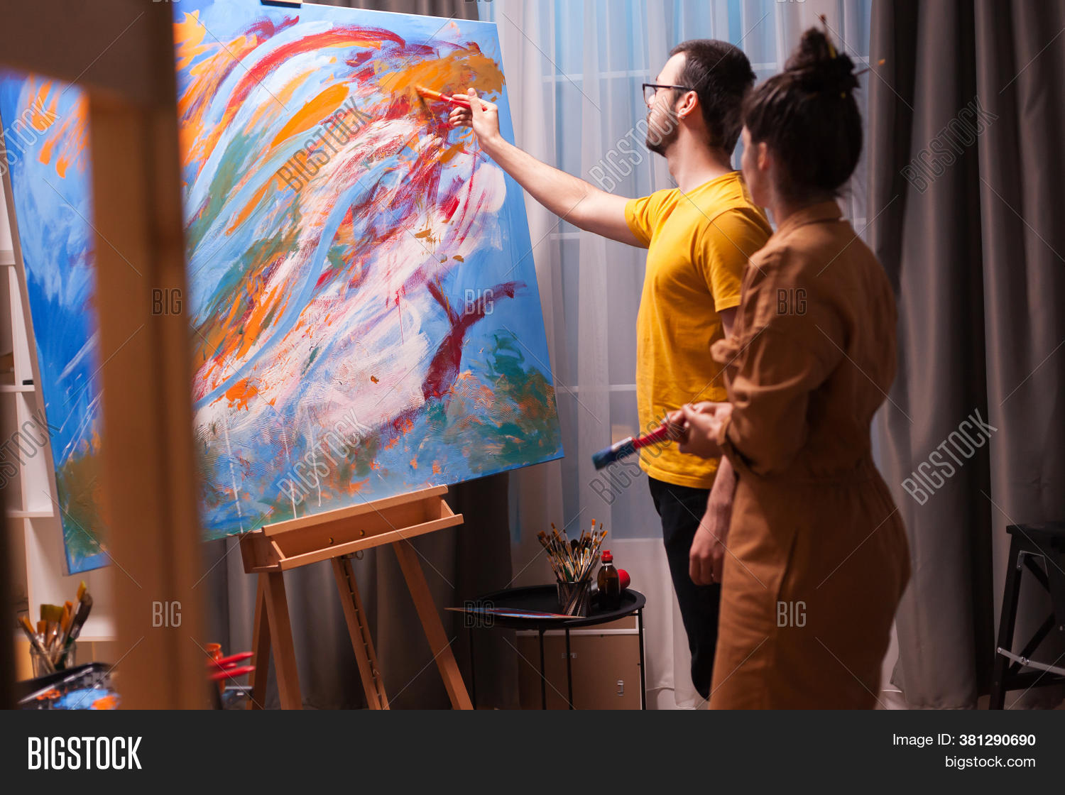 Couple Artists Talking Image & Photo (Free Trial) | Bigstock