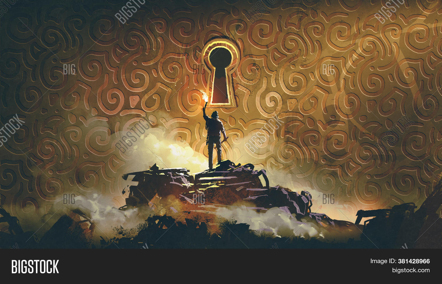 Adventure Man Torch Image & Photo (Free Trial) | Bigstock