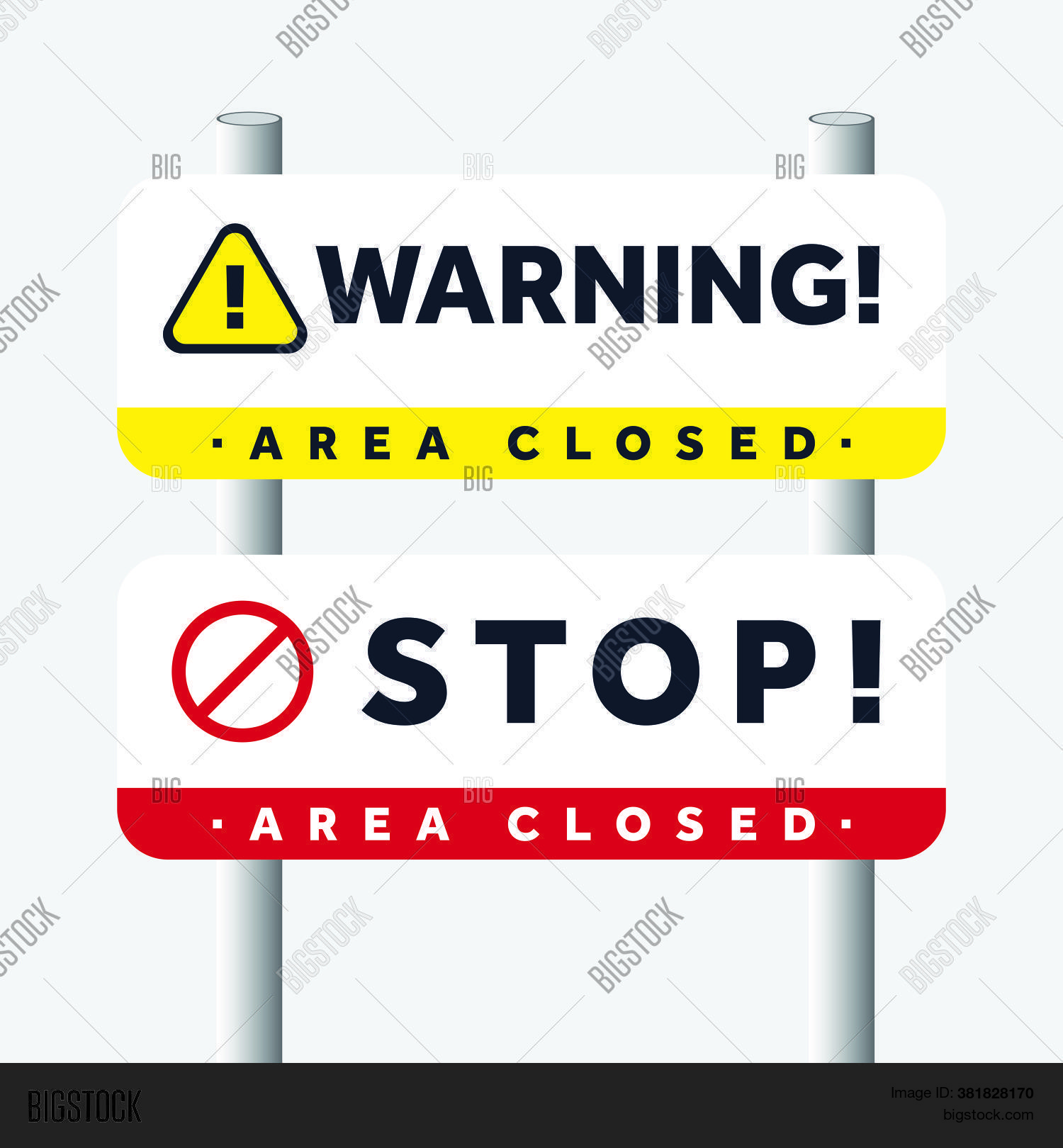 Warning Stop Area Vector & Photo (Free Trial) | Bigstock