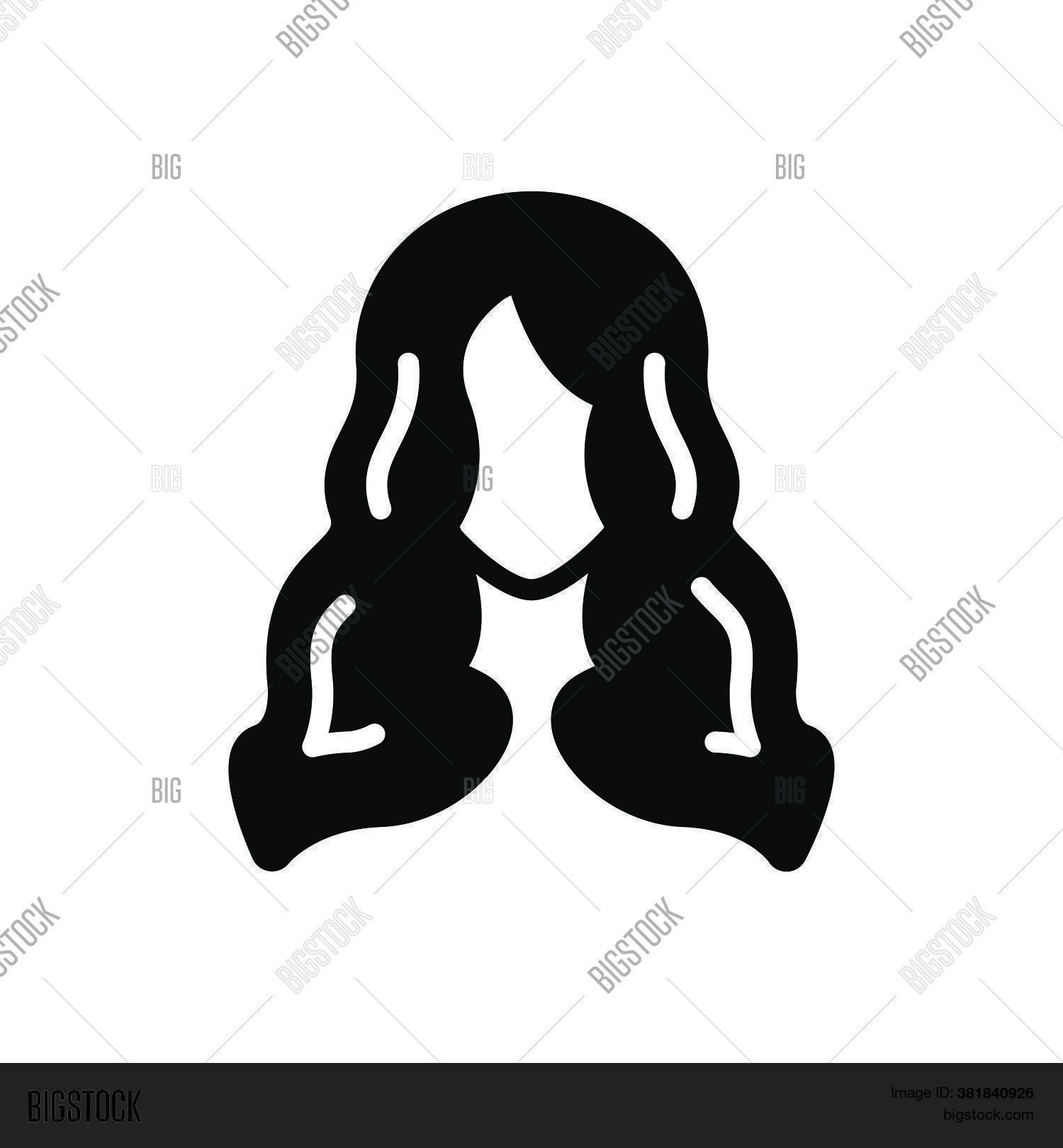 Black Solid Icon Hair Vector & Photo (Free Trial) | Bigstock