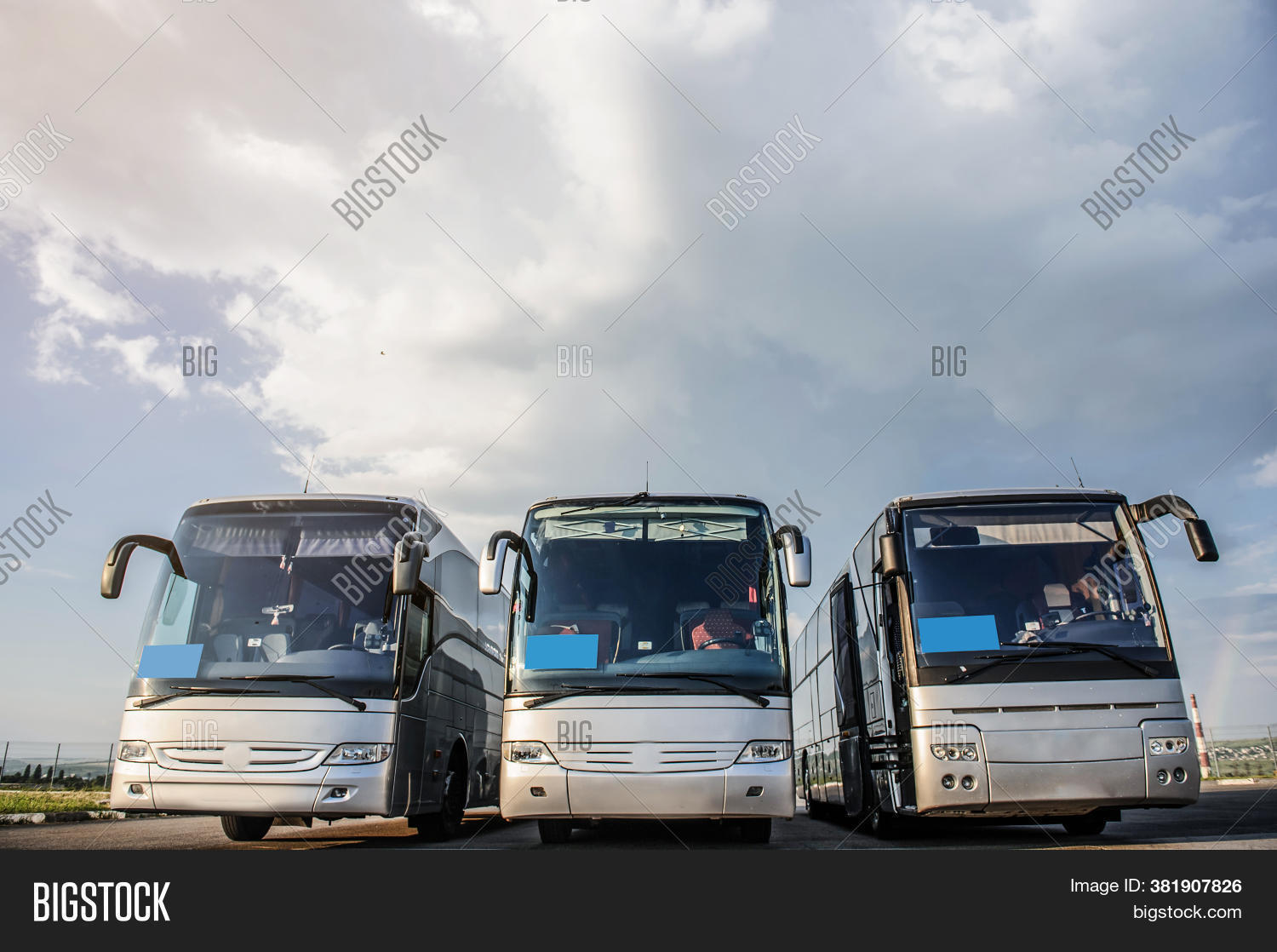 Three Buses Staying Image & Photo (Free Trial) | Bigstock