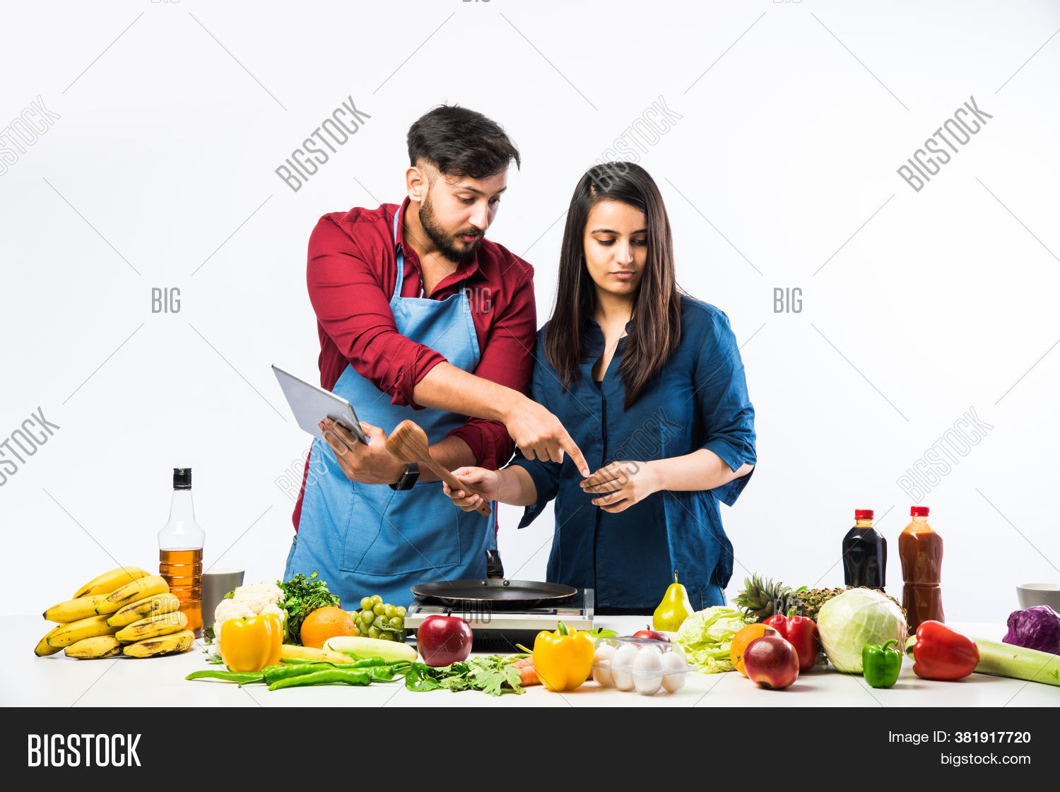 Indian Couple Cooking Image & Photo (Free Trial) | Bigstock