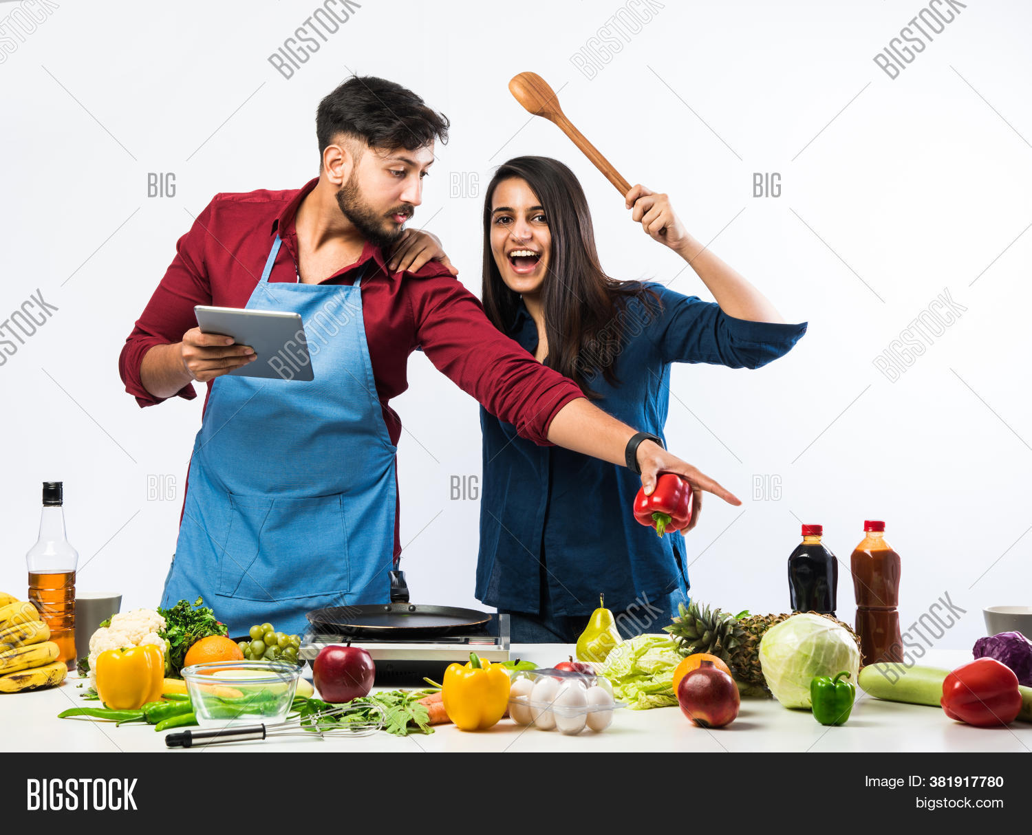 Indian Couple Cooking Image & Photo (Free Trial) | Bigstock