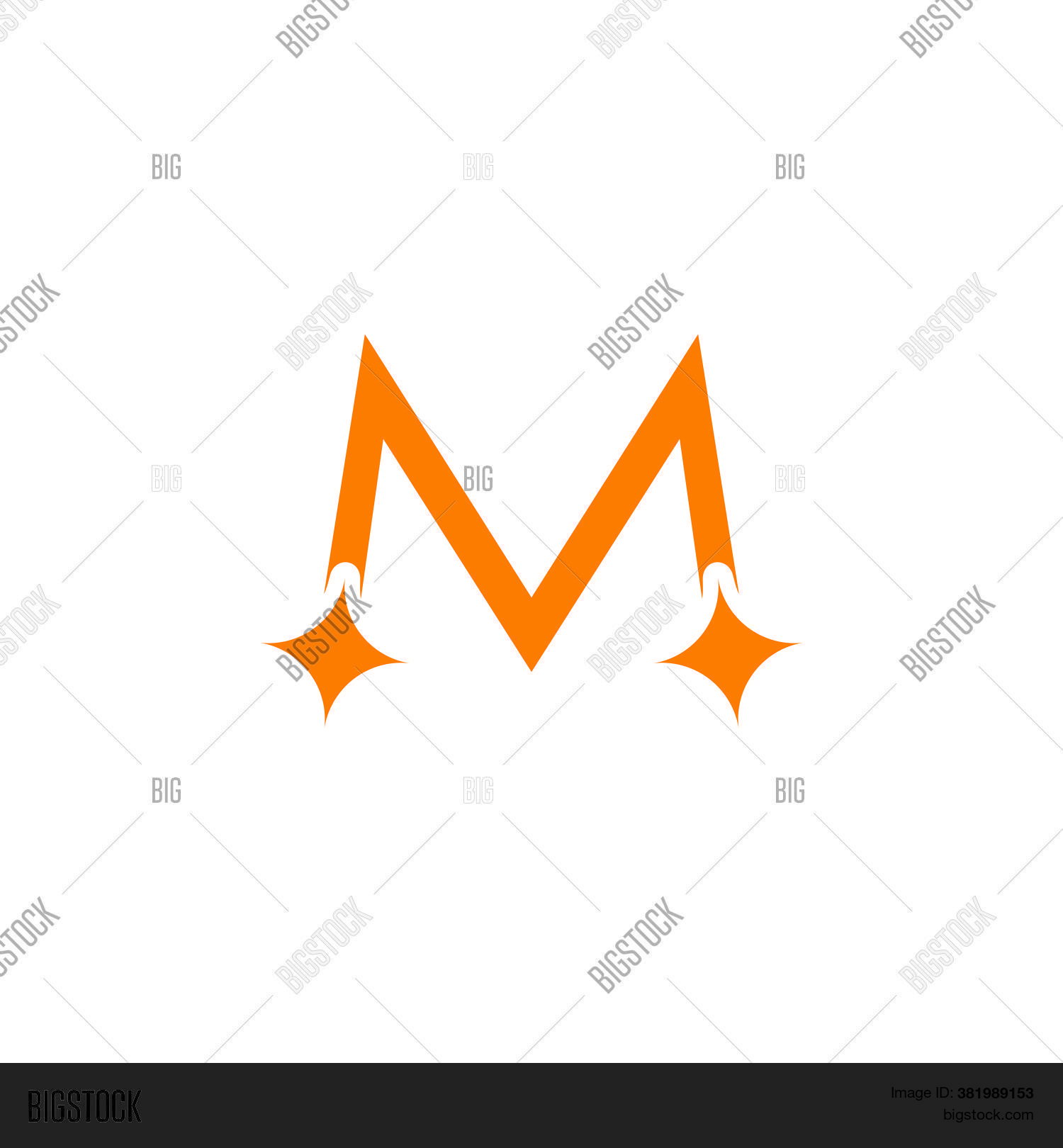 Letter M Star Golden Vector & Photo (Free Trial) | Bigstock