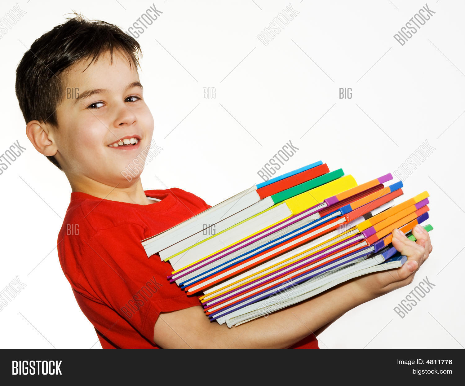 Boy Carrying Books Image & Photo (Free Trial) | Bigstock