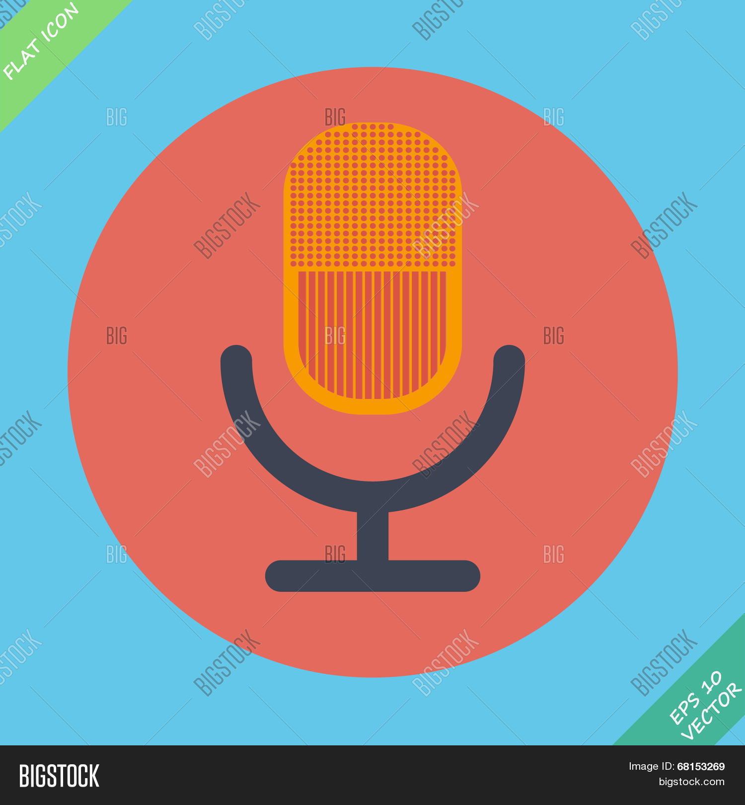 Retro Microphone Icon Vector & Photo (Free Trial) | Bigstock