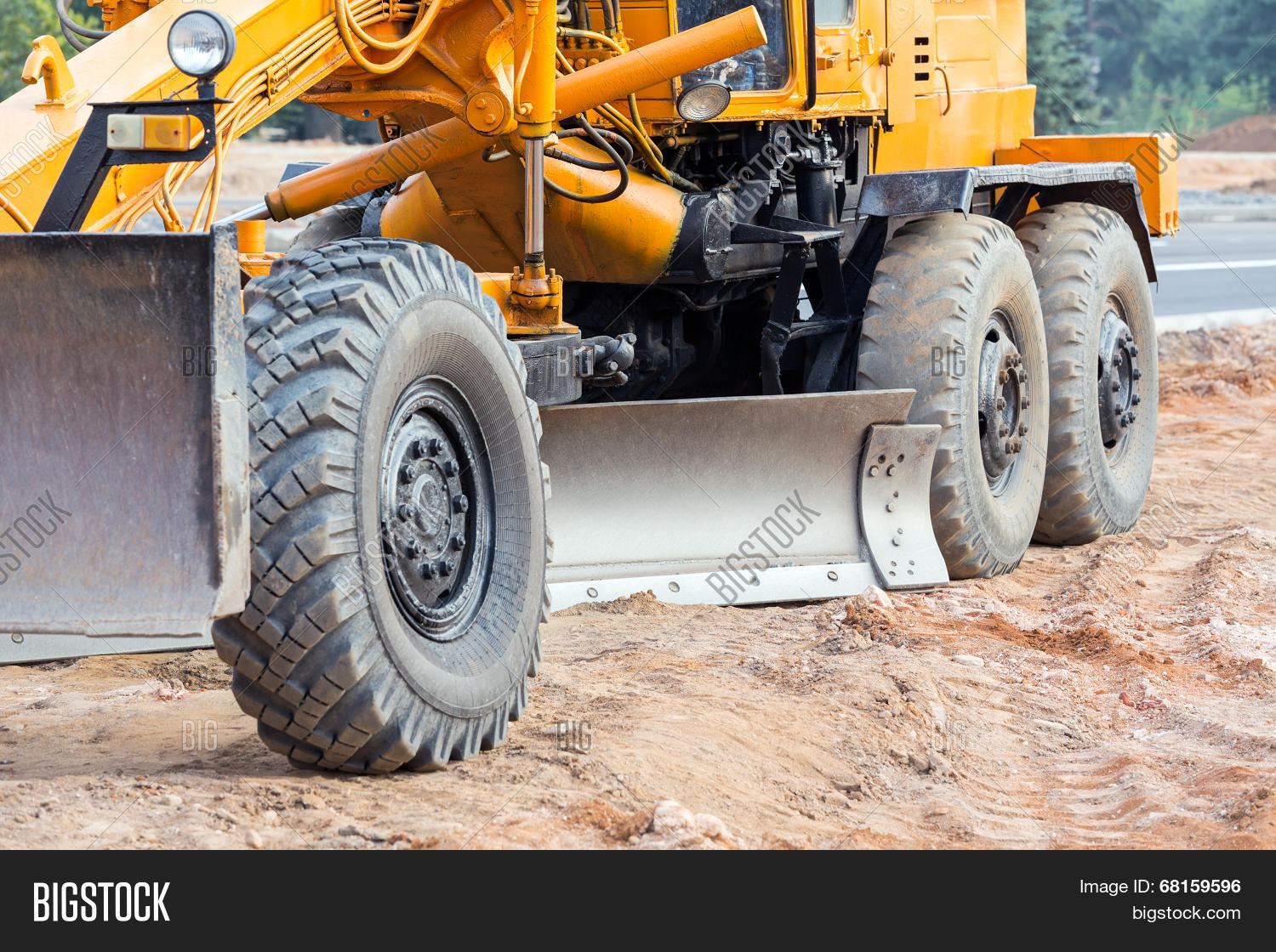 Closeup Road Grader Image & Photo (Free Trial) | Bigstock