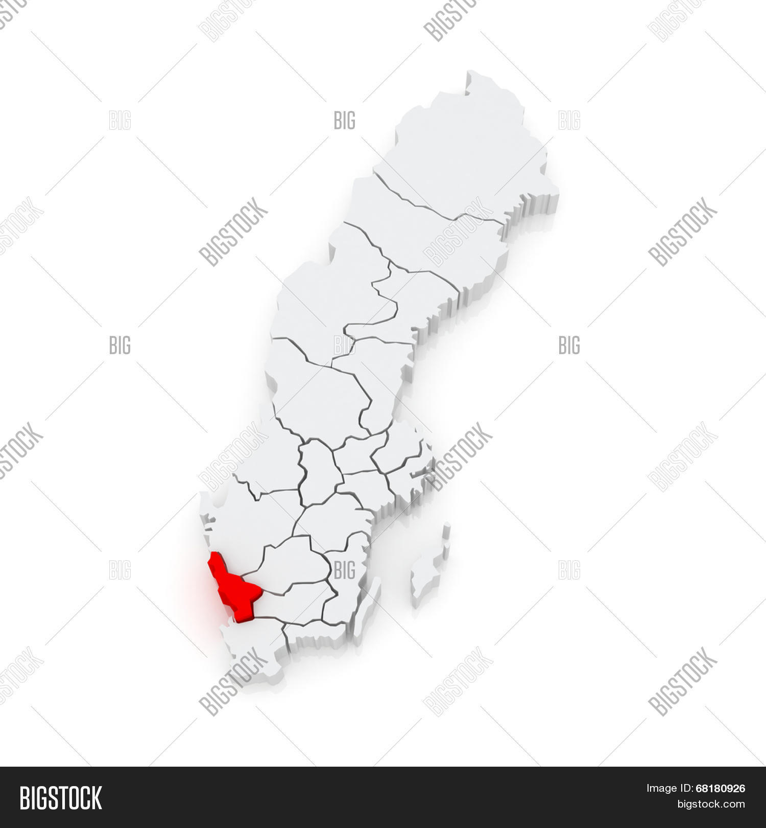 Map Halland. Sweden. Image & Photo (Free Trial) | Bigstock