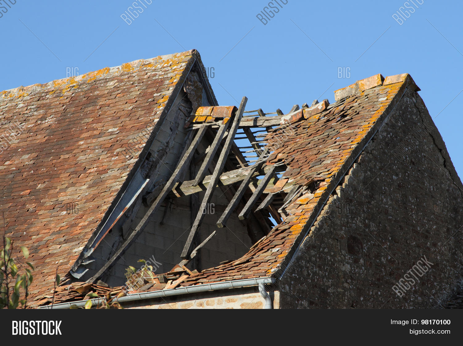 Damaged Tile Roof Image & Photo (Free Trial) | Bigstock