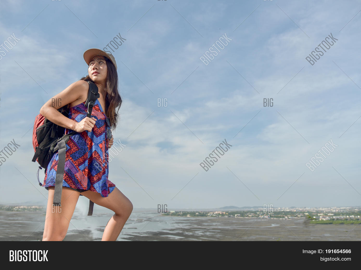 Happy Backpacking Girl Image & Photo (Free Trial) | Bigstock
