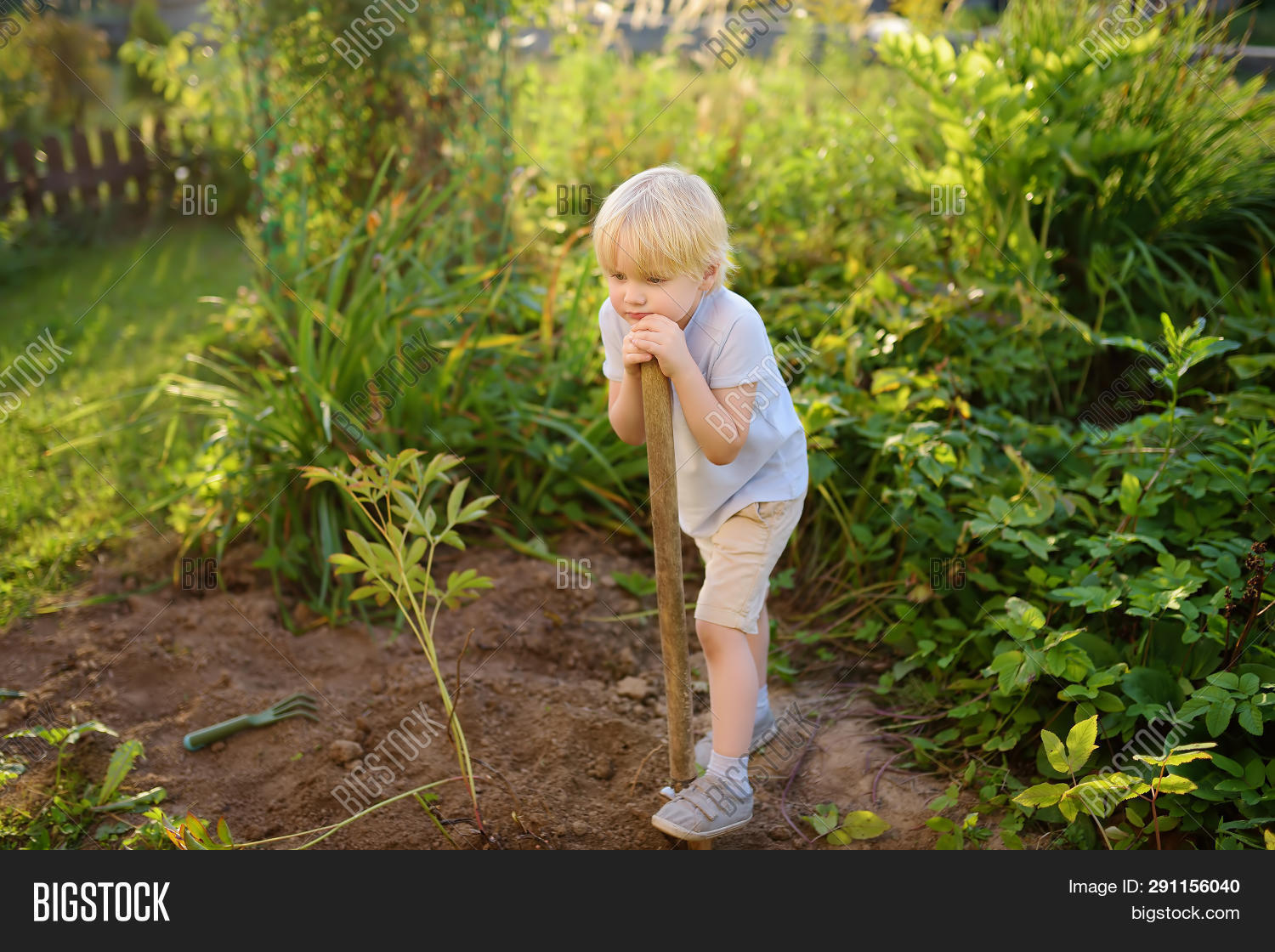 Cute Boy Tired Dig Image & Photo (Free Trial) | Bigstock