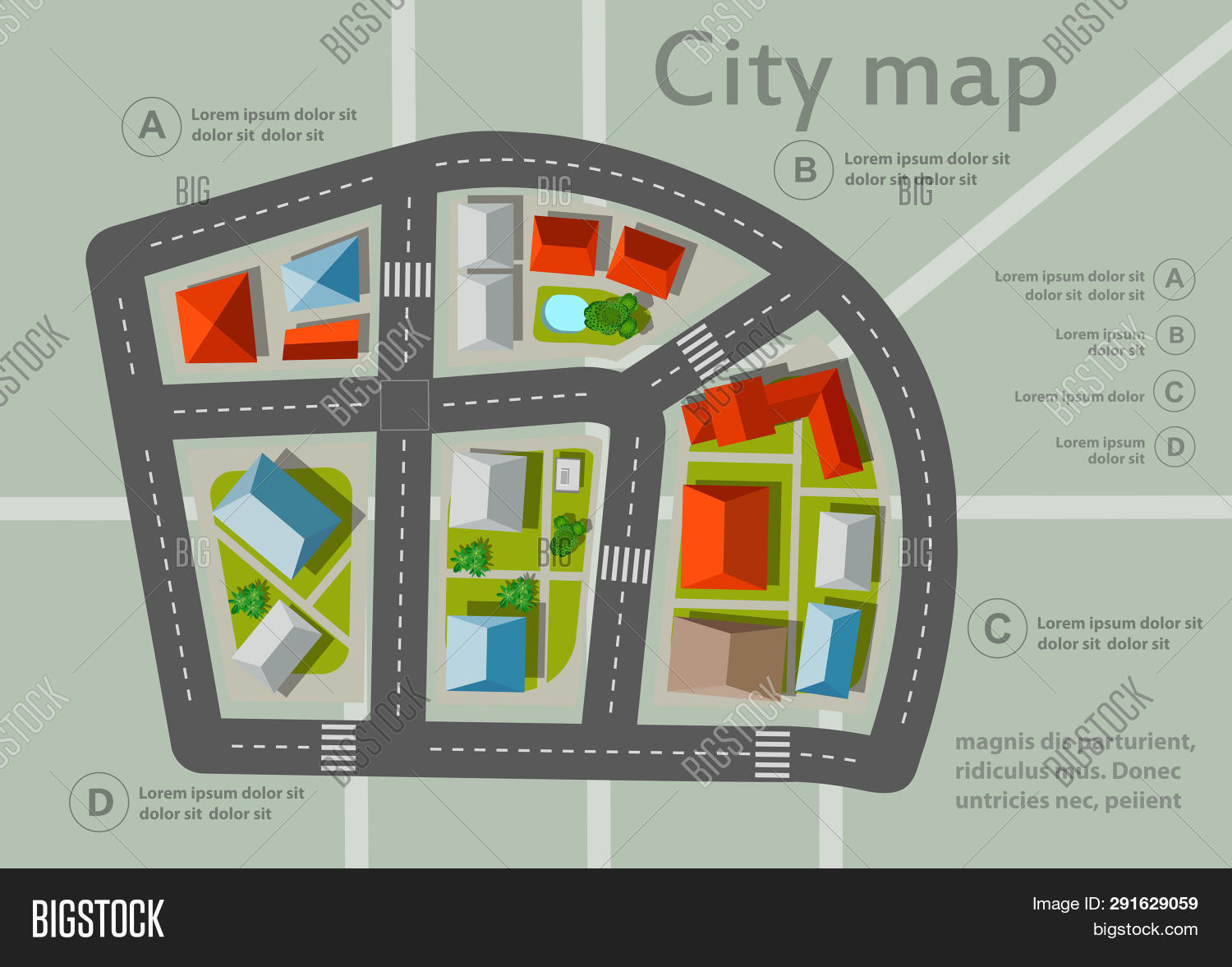 Top View City Map Image & Photo (Free Trial) | Bigstock