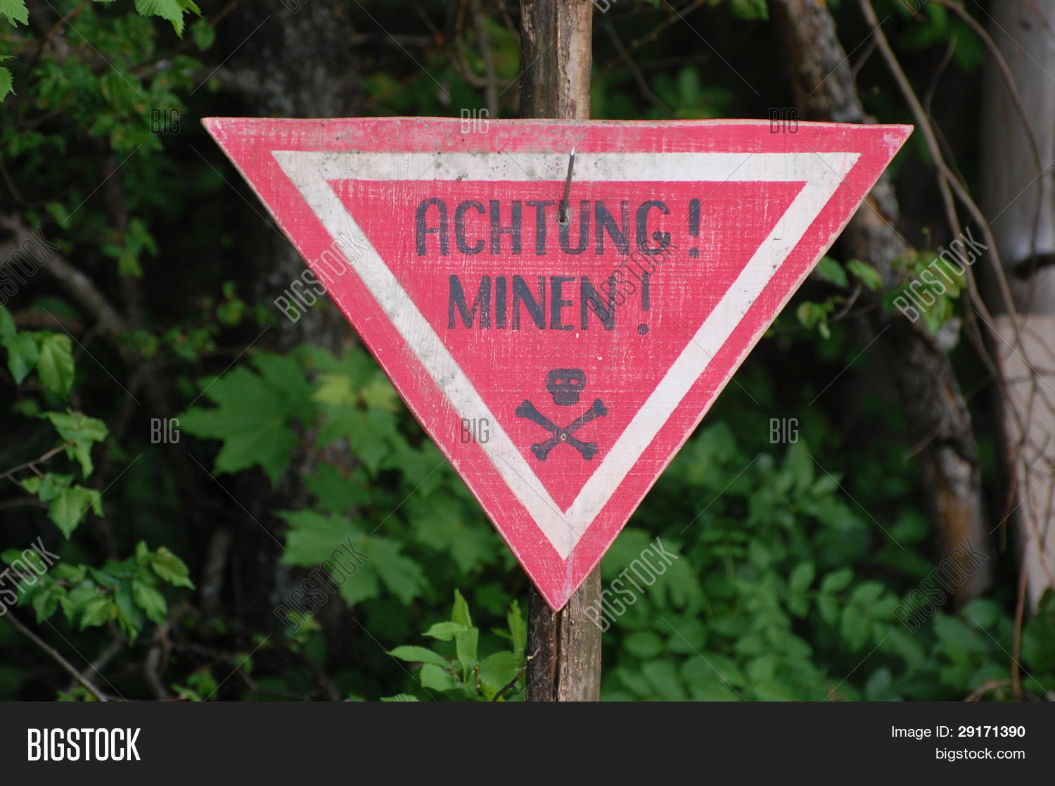 "Achtung Minen" Sign. Image & Photo (Free Trial) | Bigstock