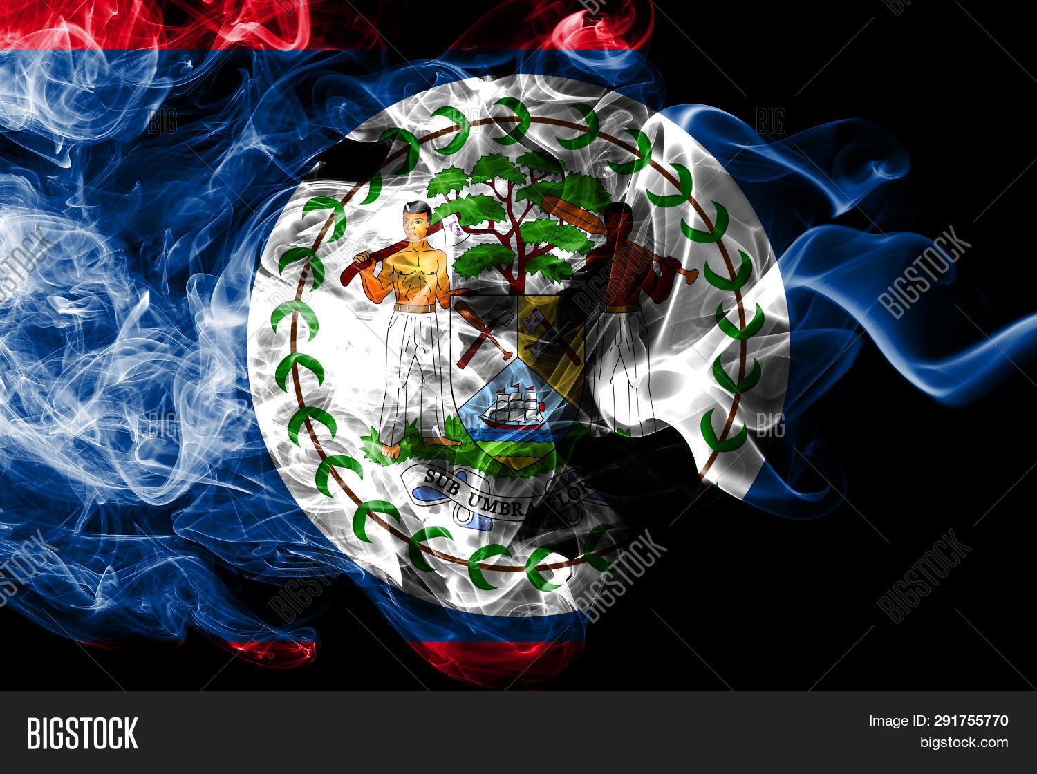 Belize Smoke Flag On Image & Photo (Free Trial) | Bigstock