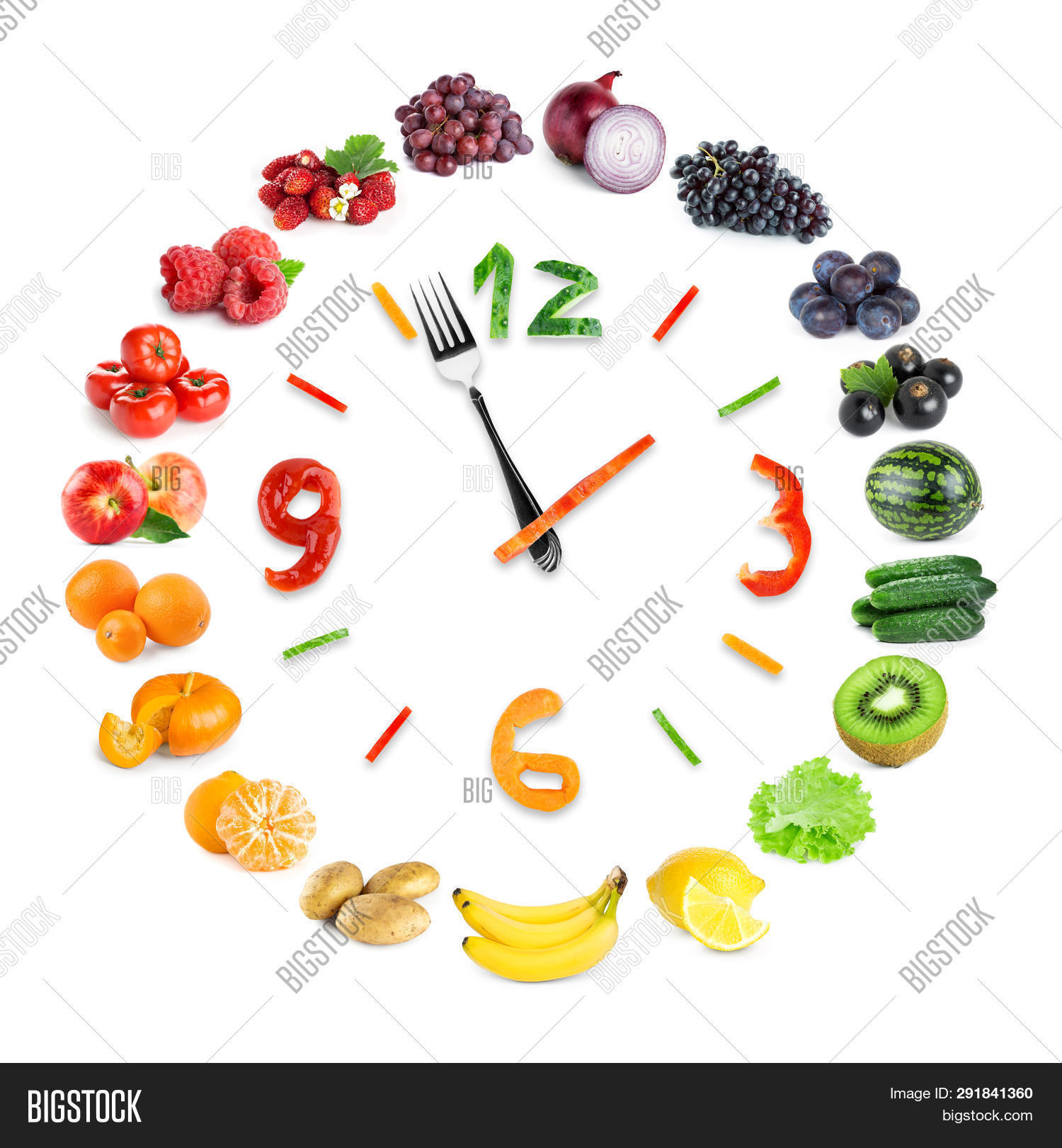 Food Clock Fruits Image & Photo (Free Trial) | Bigstock