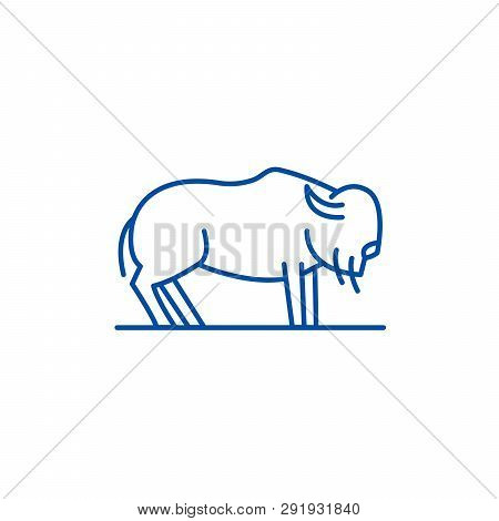Musk Ox Line Icon Vector & Photo (Free Trial) | Bigstock
