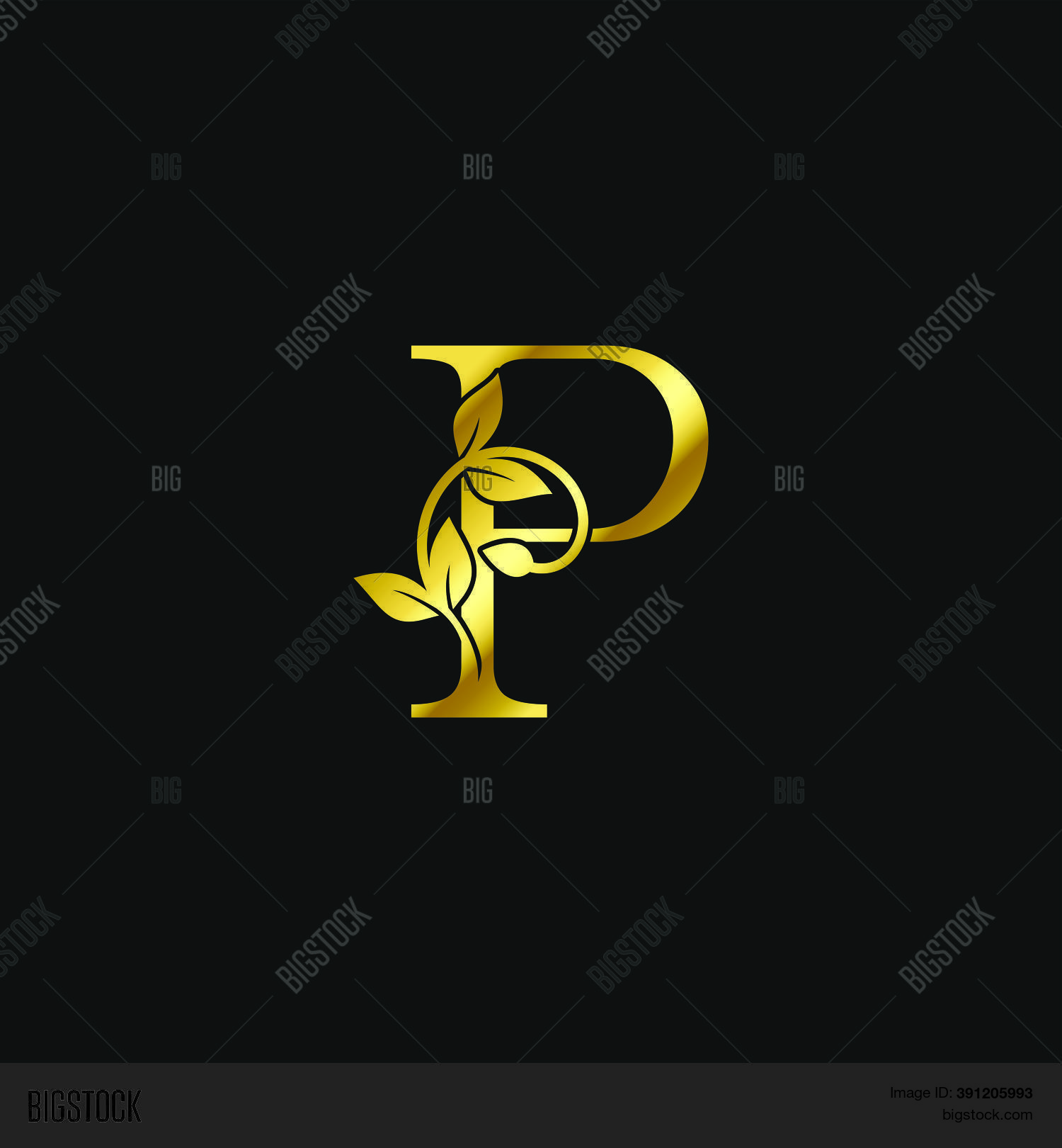 Golden P Letter Vector & Photo (Free Trial) | Bigstock