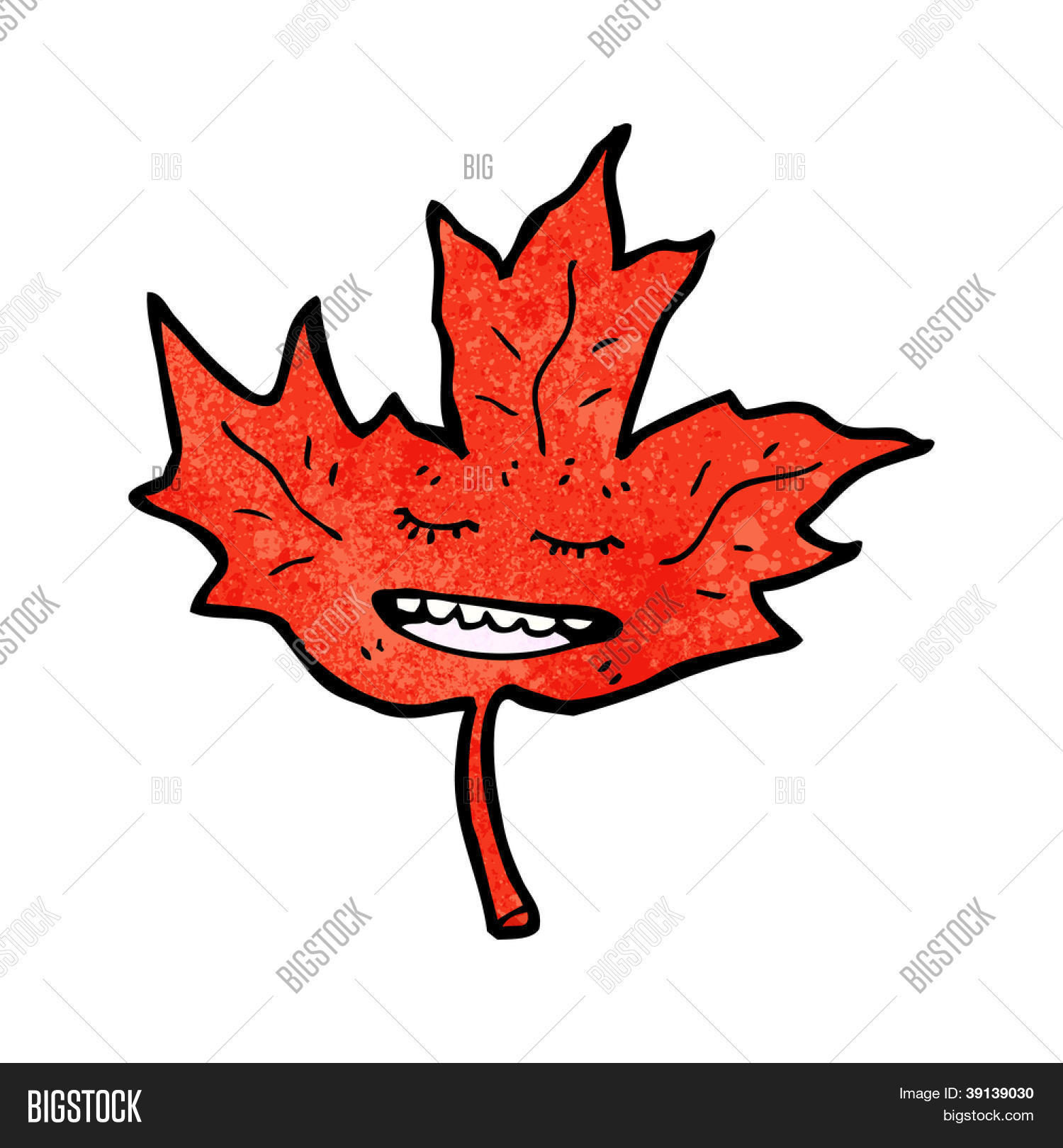 Cartoon Red Leaf Vector & Photo (Free Trial) | Bigstock