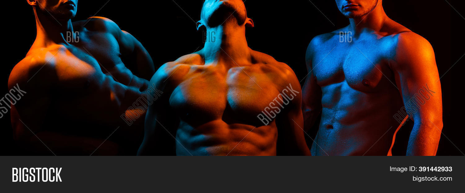 Set Muscular Men Body Image & Photo (Free Trial) | Bigstock