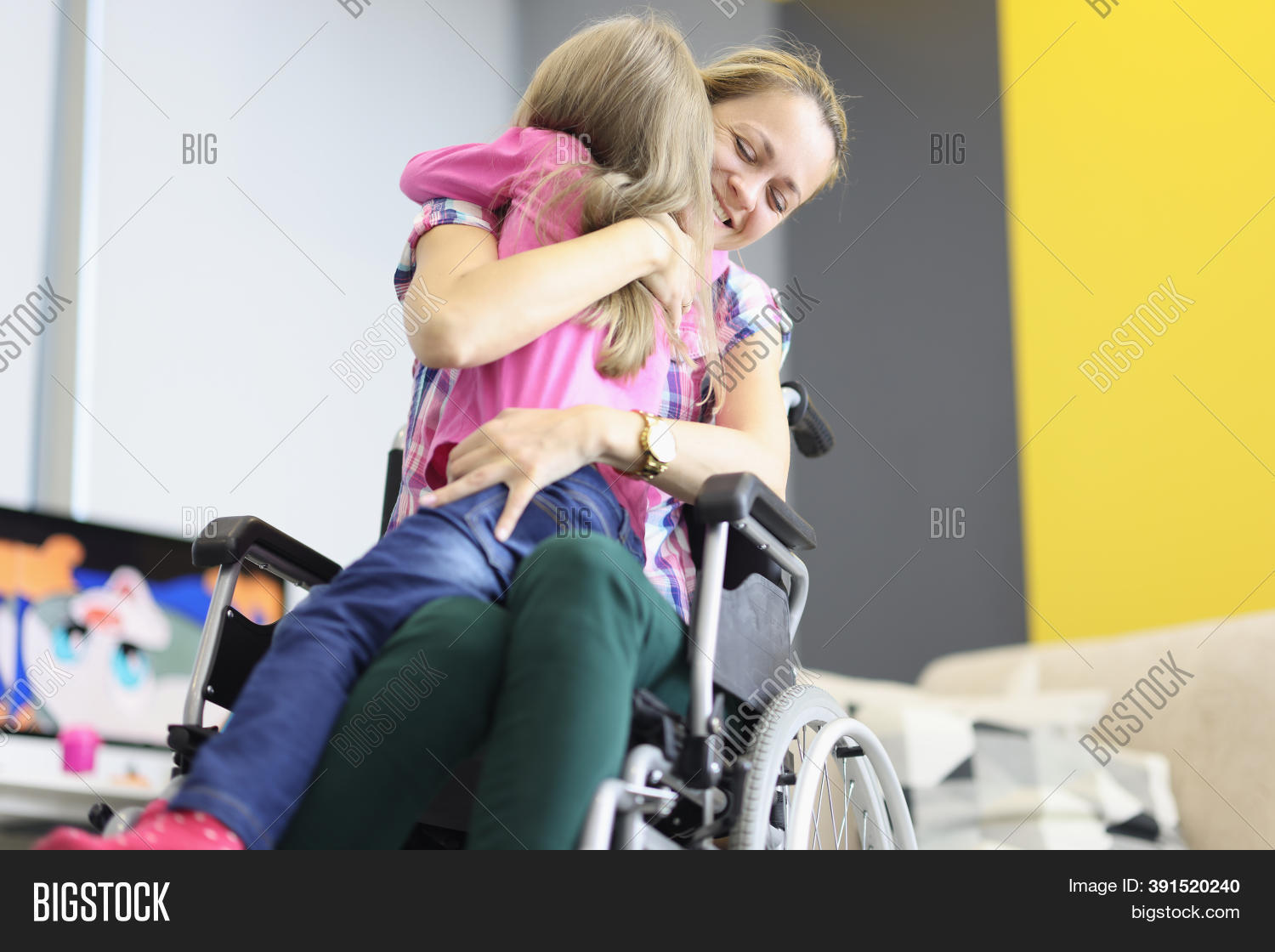 Woman Wheelchair Hugs Image & Photo (Free Trial) | Bigstock