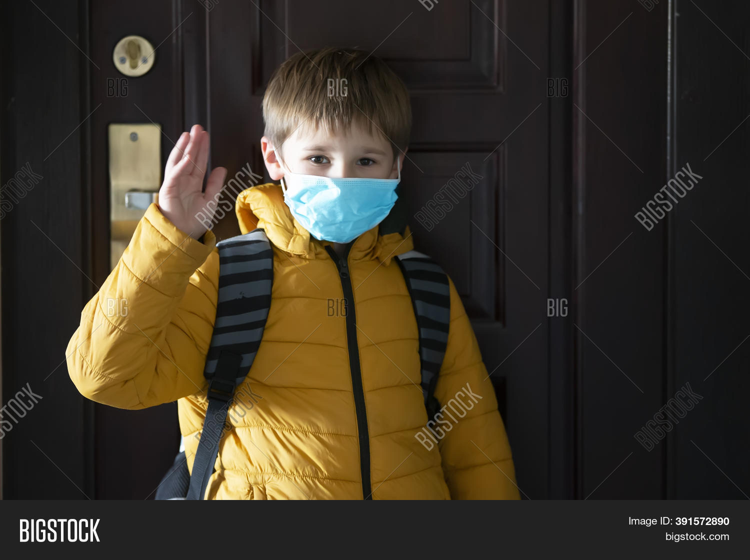 Masked Child Goes Image & Photo (Free Trial) | Bigstock