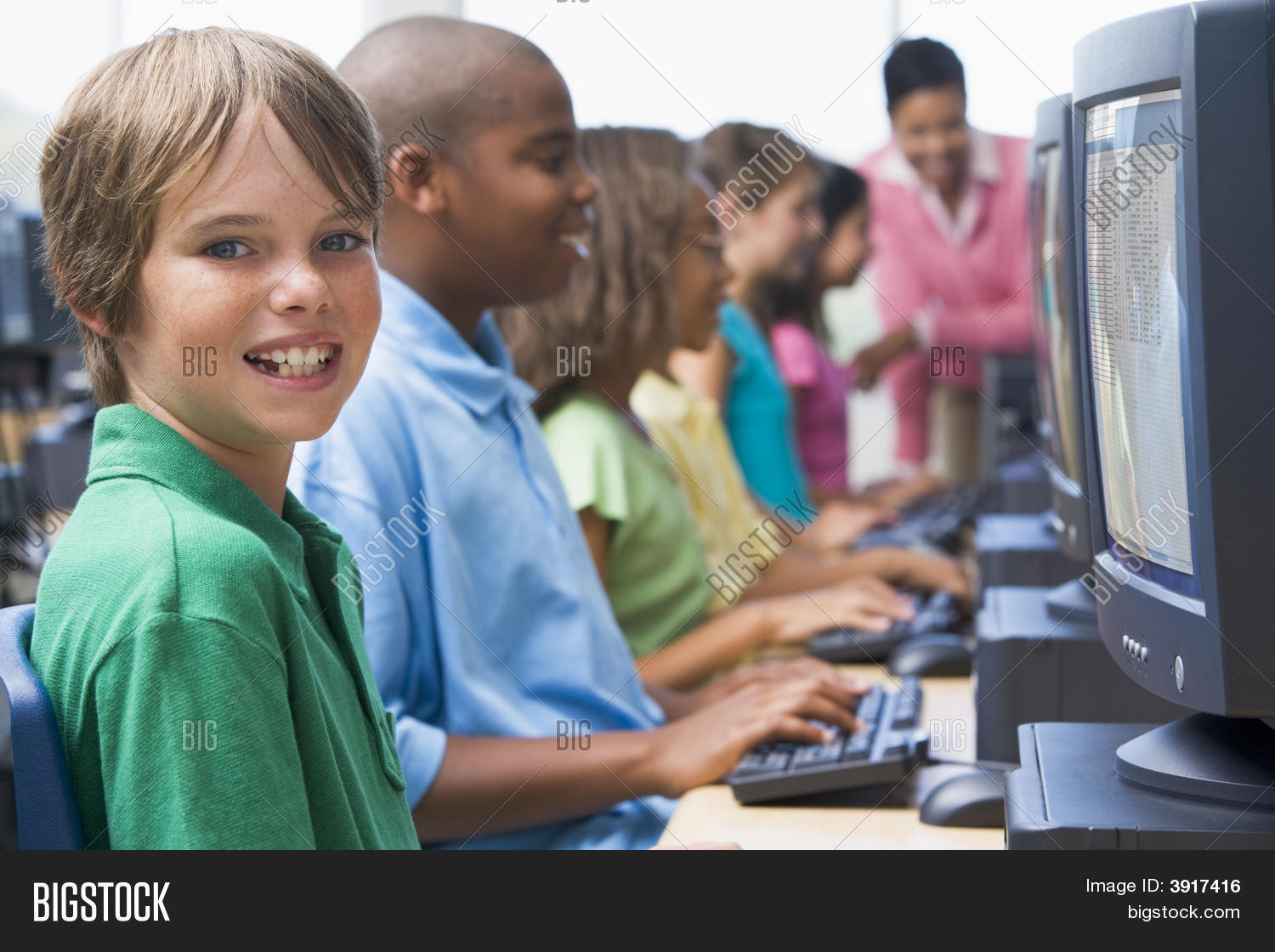 Six Children Computer Image & Photo (Free Trial) | Bigstock