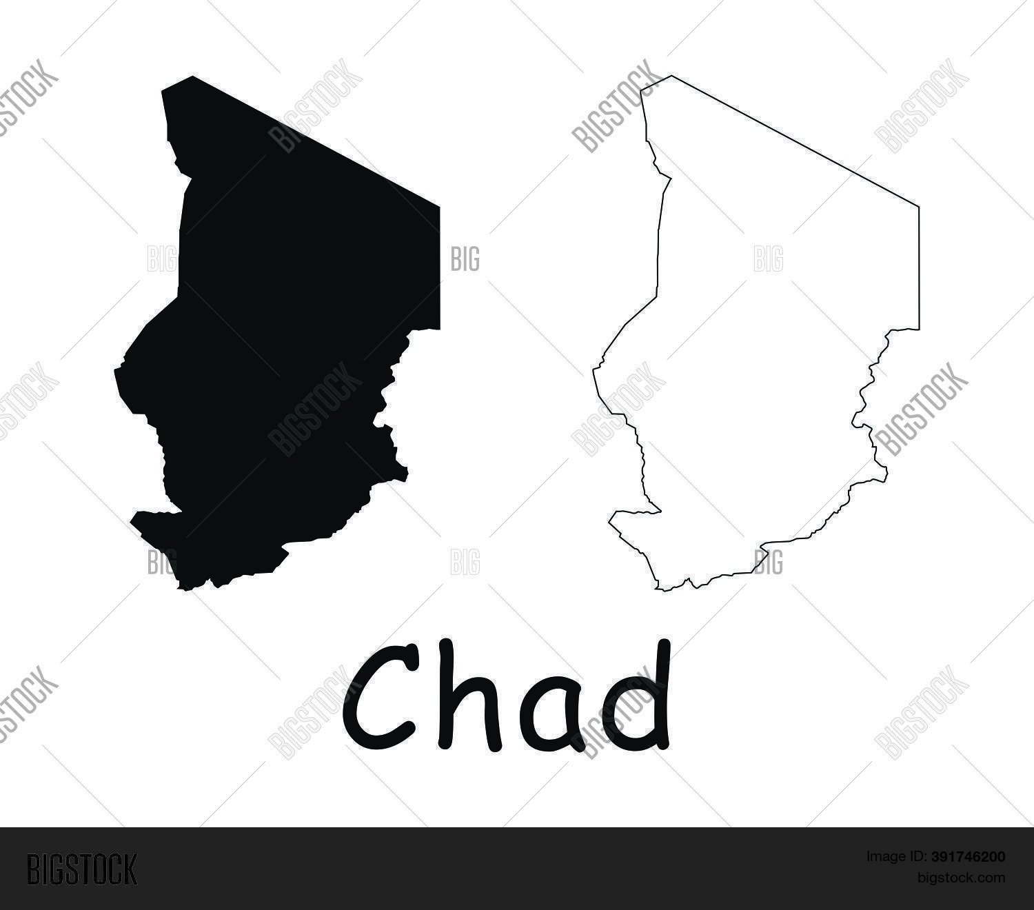 Chad Country Map. Vector & Photo (Free Trial) | Bigstock