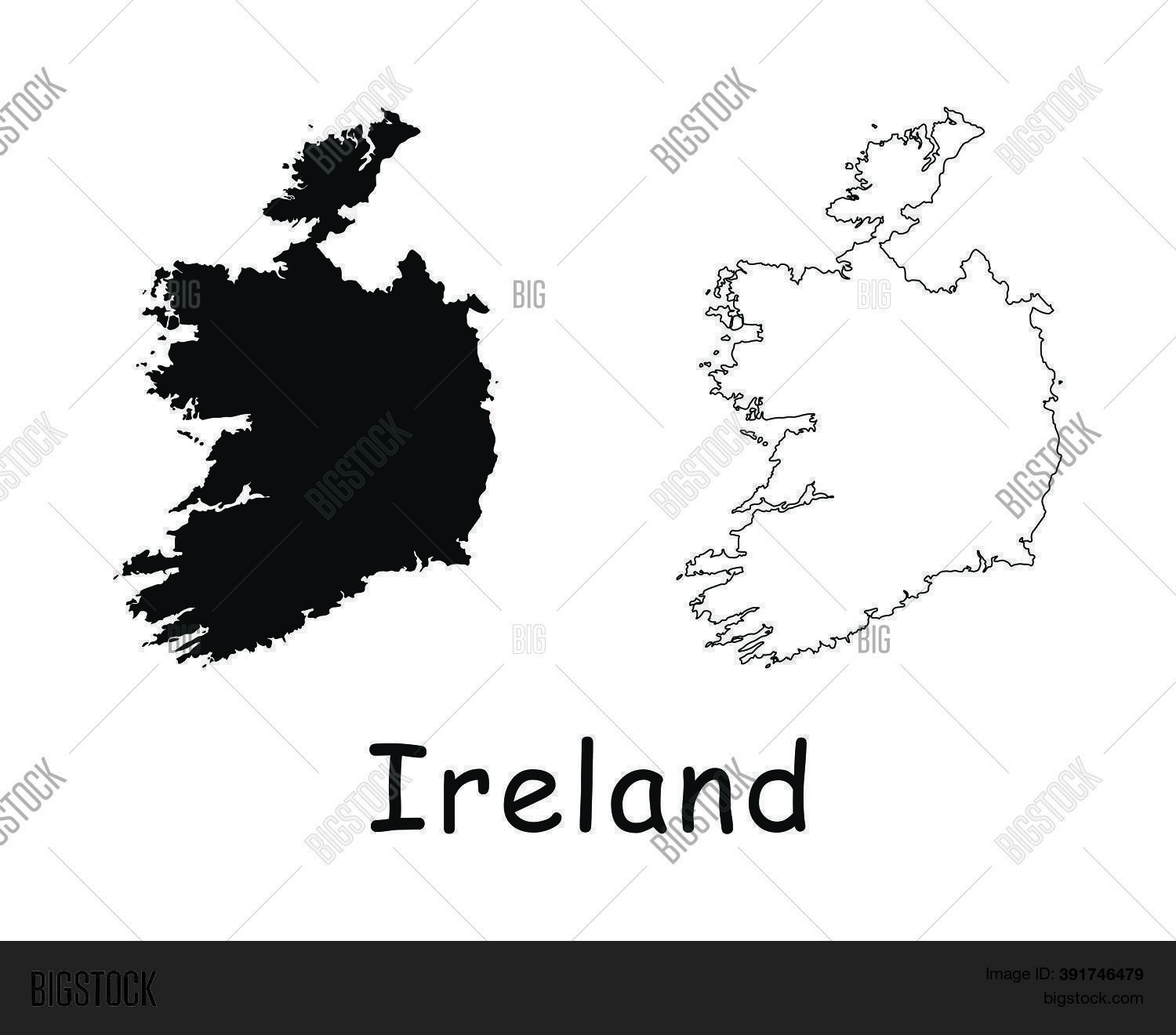 Ireland Country Map. Vector & Photo (Free Trial) | Bigstock