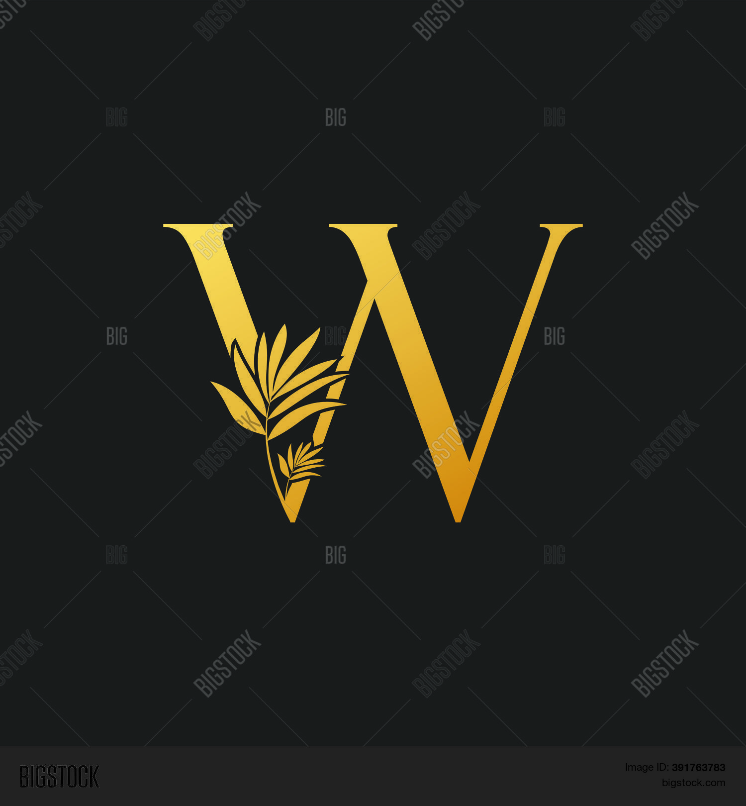 Golden Letter W Vector & Photo (Free Trial) | Bigstock