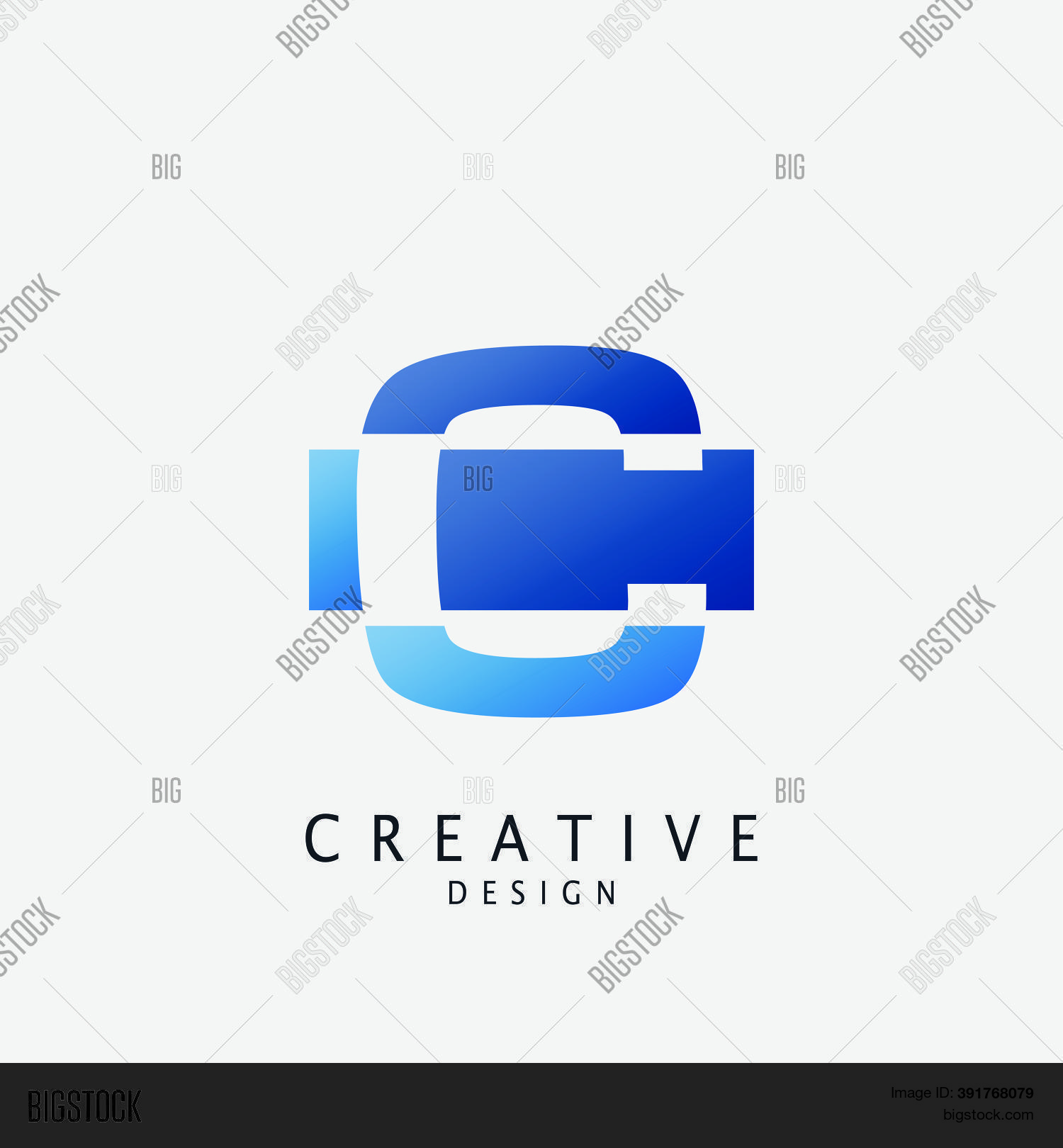 Negative Space Logo C Vector & Photo (Free Trial) | Bigstock