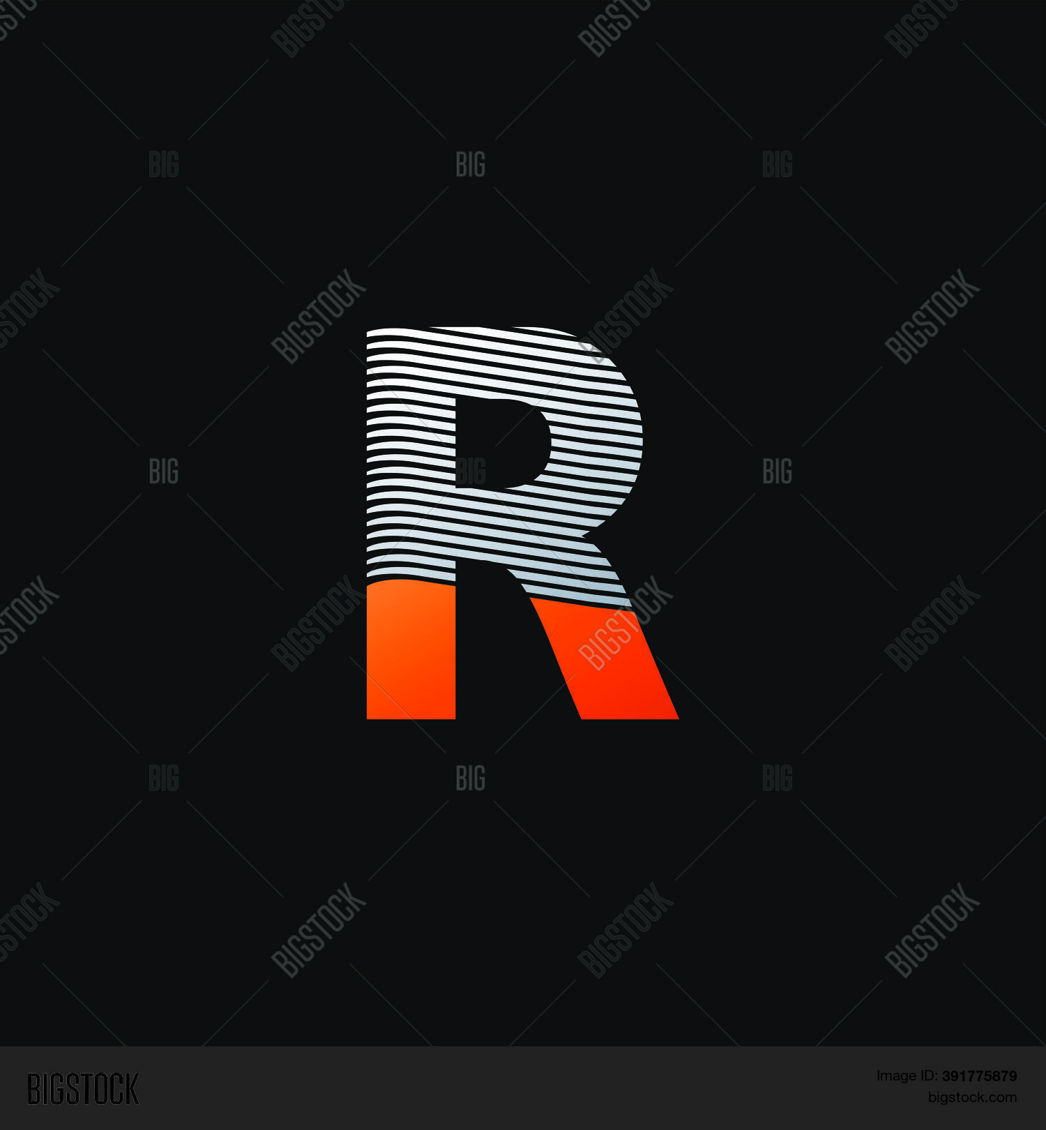 Line Stripes Letter R Vector & Photo (Free Trial) | Bigstock
