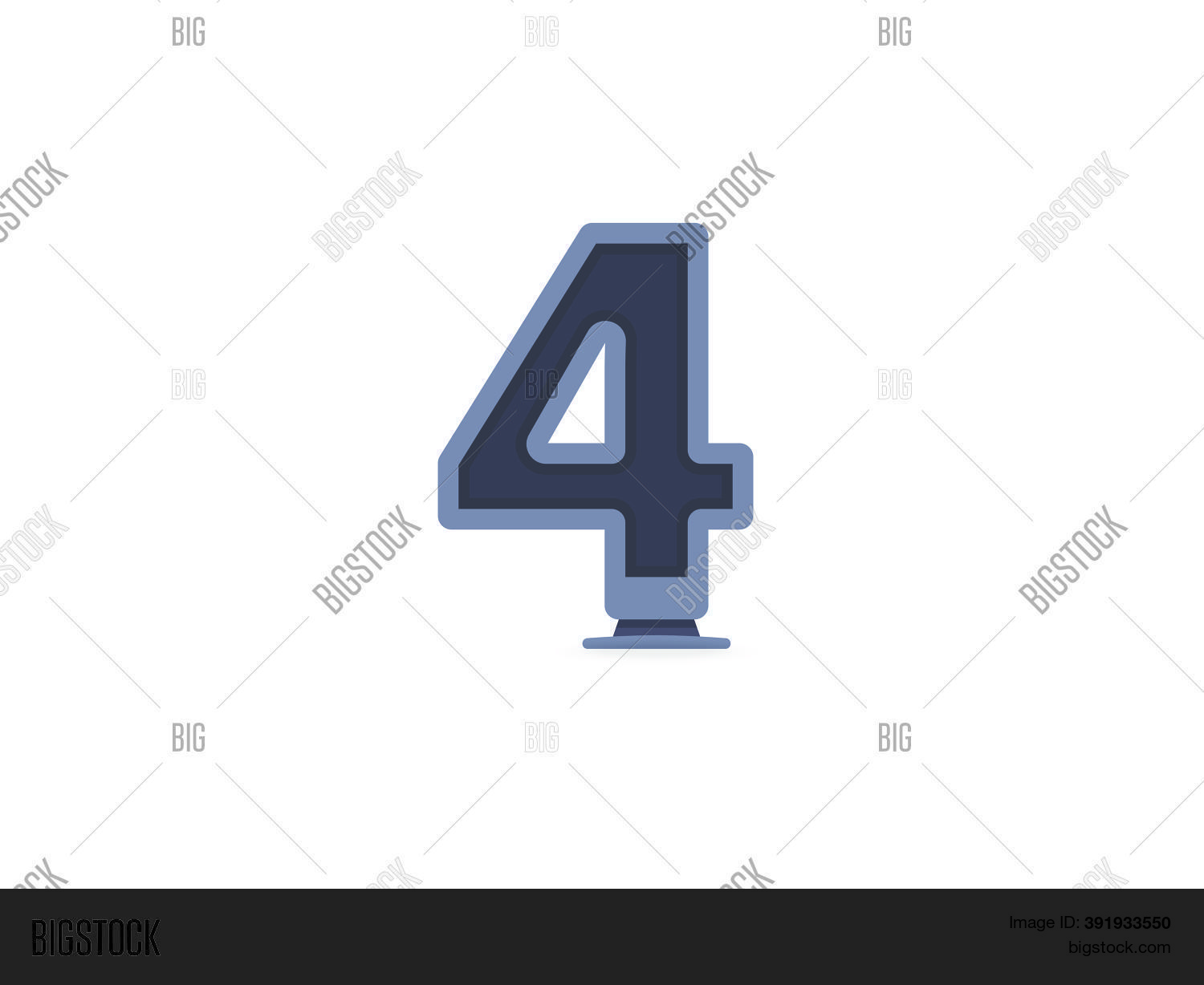 4 Vector Number Vector & Photo (Free Trial) | Bigstock