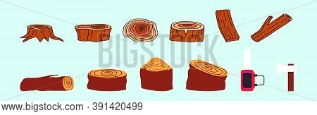 Set Wood Log Cartoon Vector & Photo (Free Trial) | Bigstock