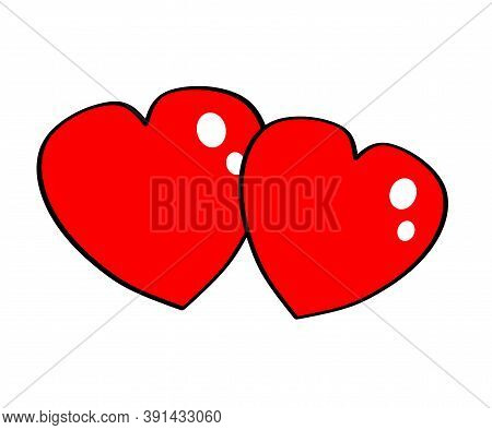 Two Red Hearts Vector & Photo (Free Trial) | Bigstock